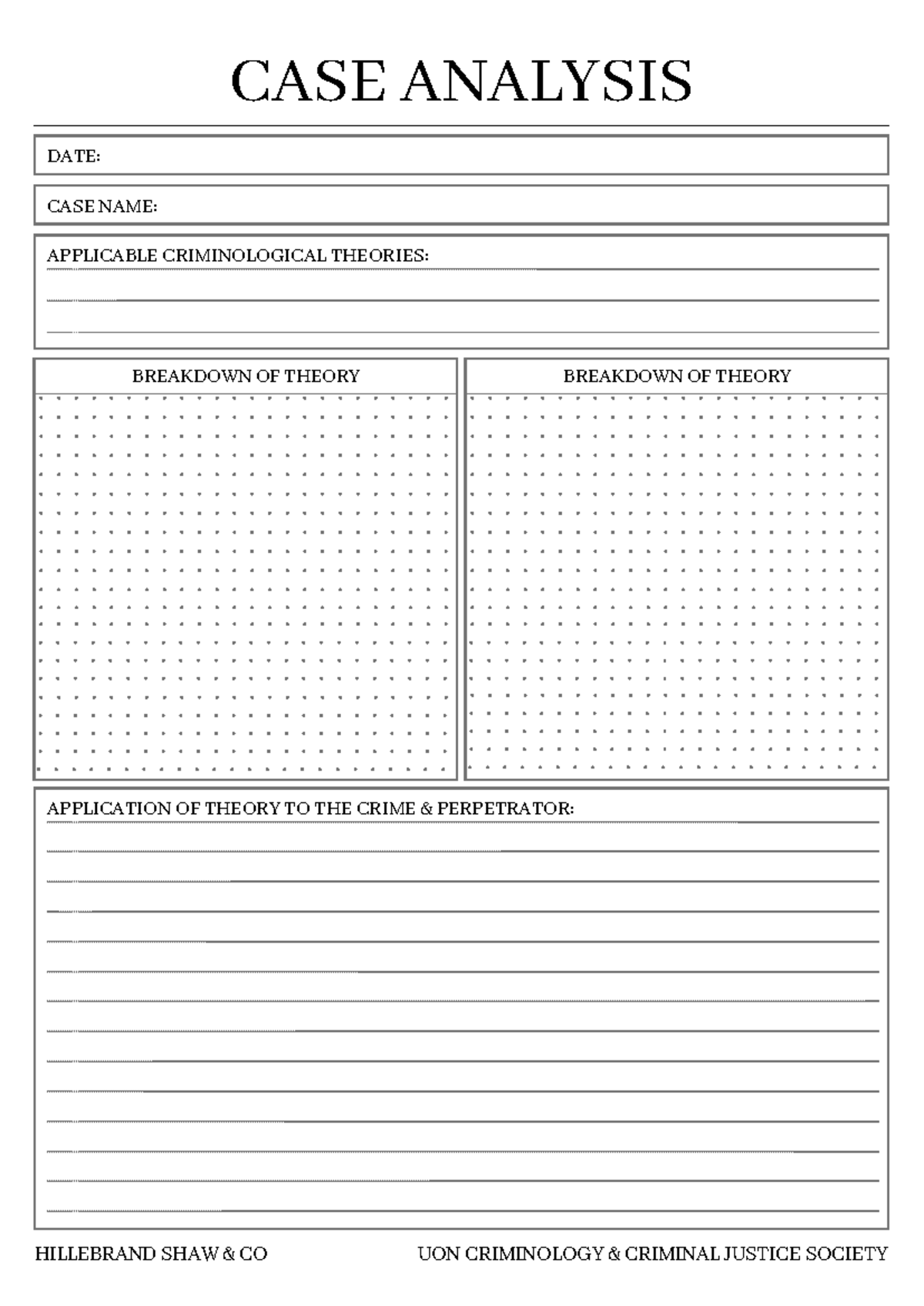 Case analysis template - LAWS4011 - HILLEBRAND SHAW & CO UON ...
