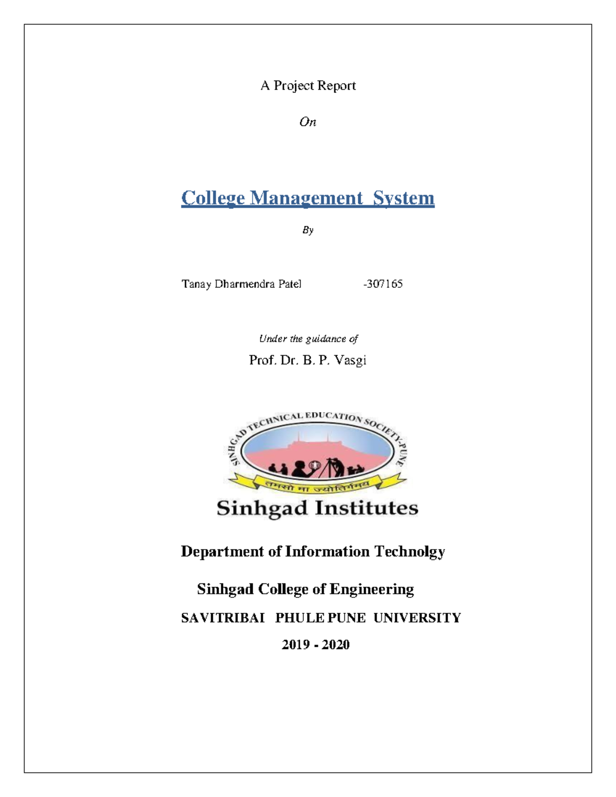Project Report - College management system - A Project Report On ...