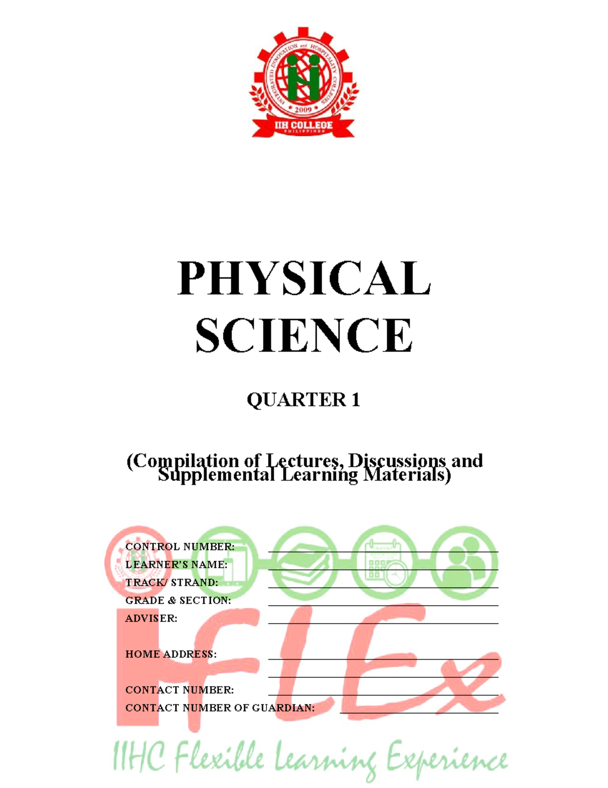 G12 Physical Science Q1 Module - CONTROL NUMBER