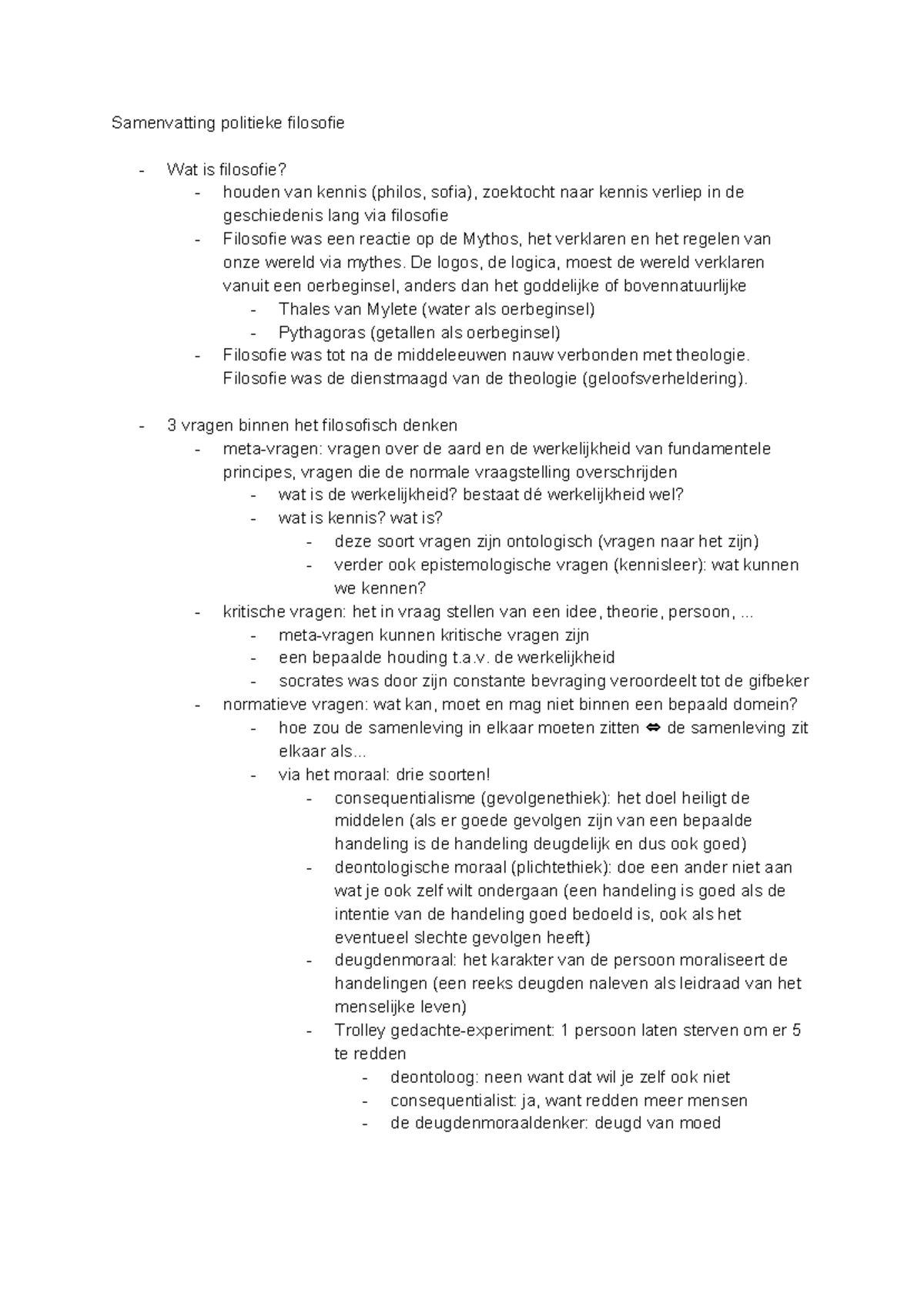 Les 1 politieke filosofie - Samenvatting politieke filosofie - Wat is ...