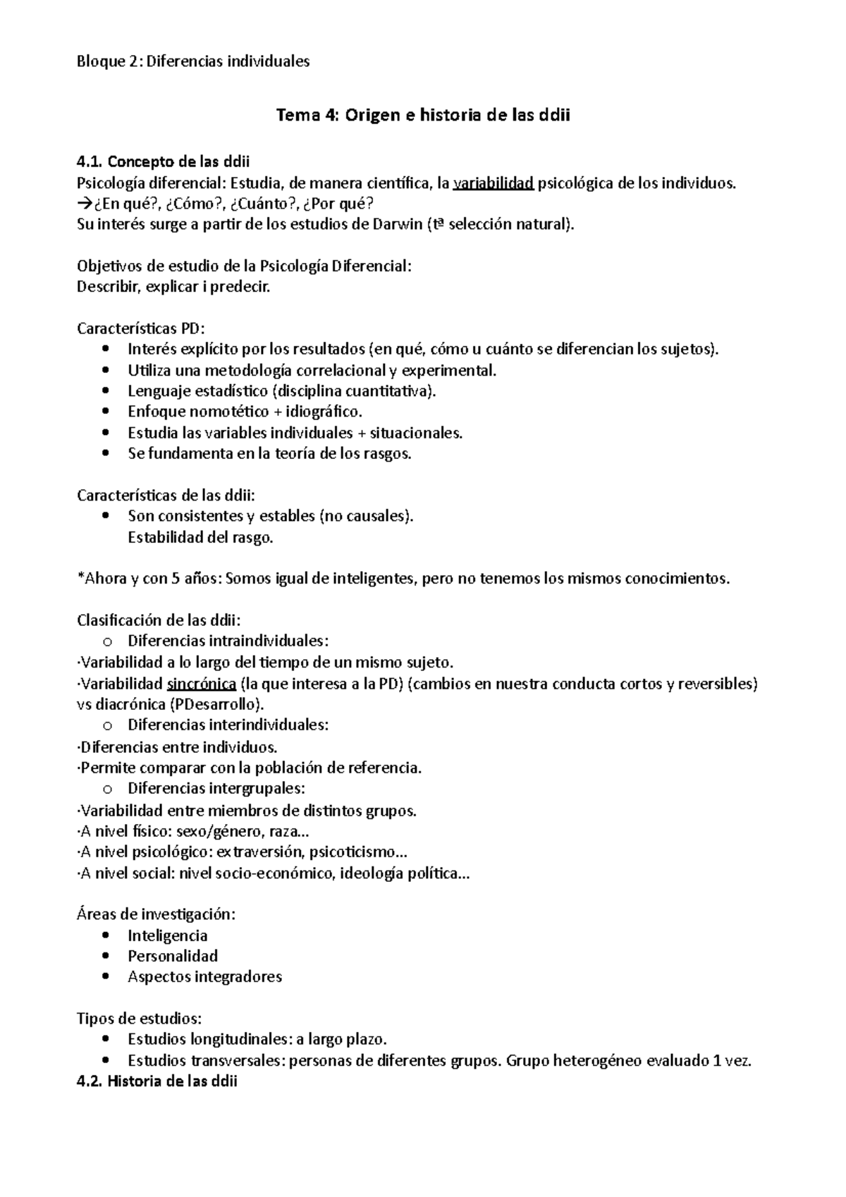 Personalidad y ddii - Tema 4: Origen e historia de las ddii Concepto de ...