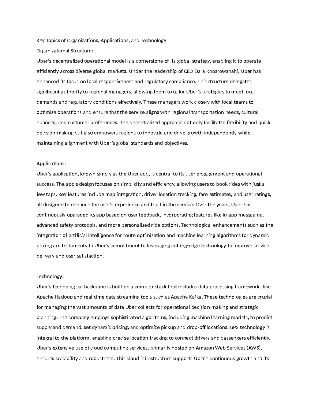 Point 3 - Key Topics of Organizations, Applications, and Technology ...