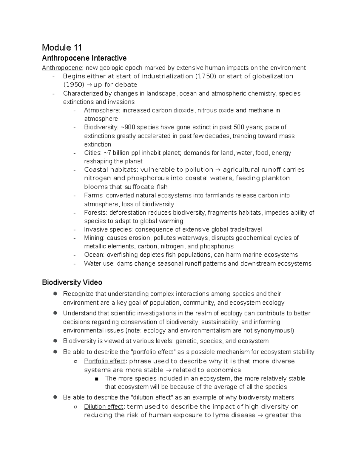 Module 11 12 Notes - Module 11 Anthropocene Interactive Anthropocene ...