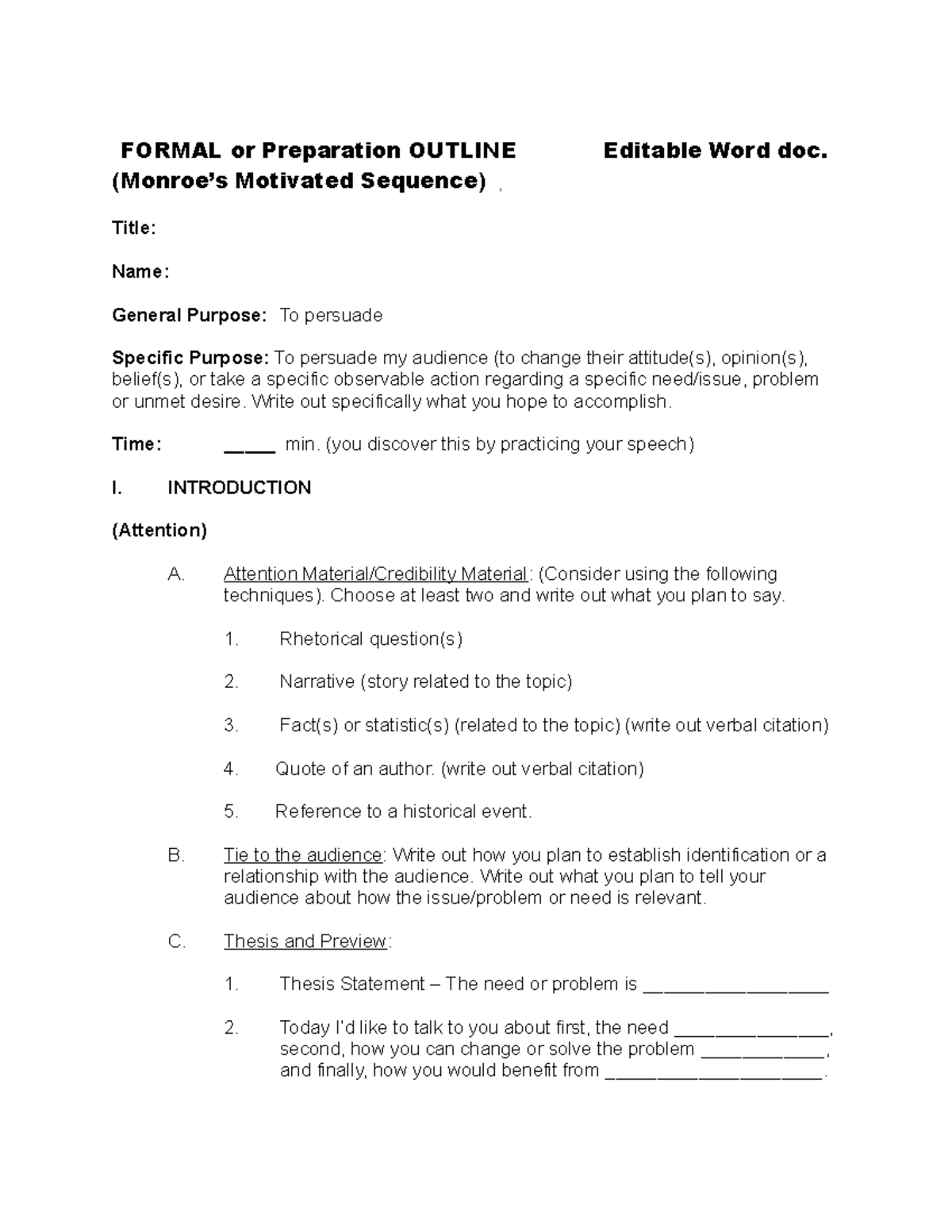 MMS Post Persuasive Speech Outline Word doc. (Autosaved) - FORMAL or ...