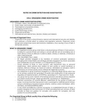 (CDI 3) Special Crime Investigation - NOTES ON CRIME DETECTION AND ...