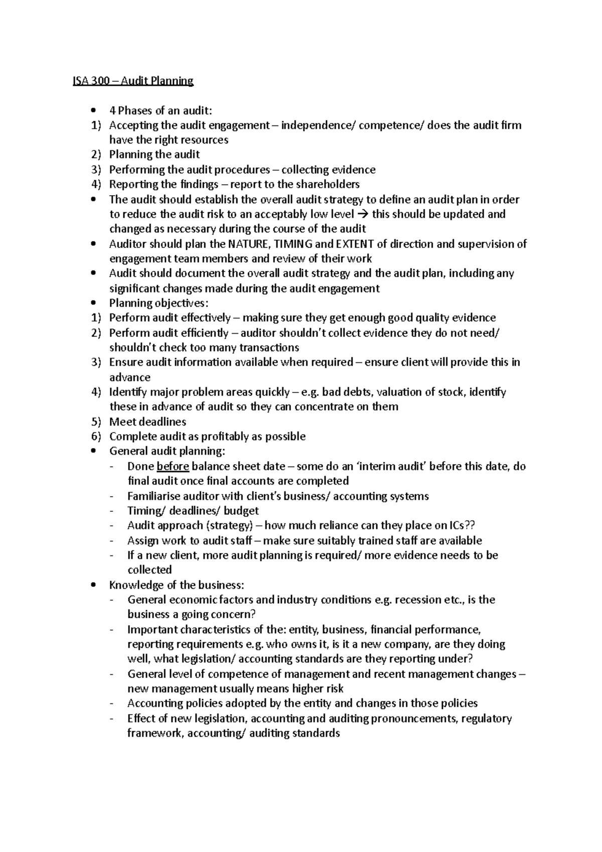 Lecture 1 - ISA 300 – Audit Planning - ISA 300 – Audit Planning 4 ...