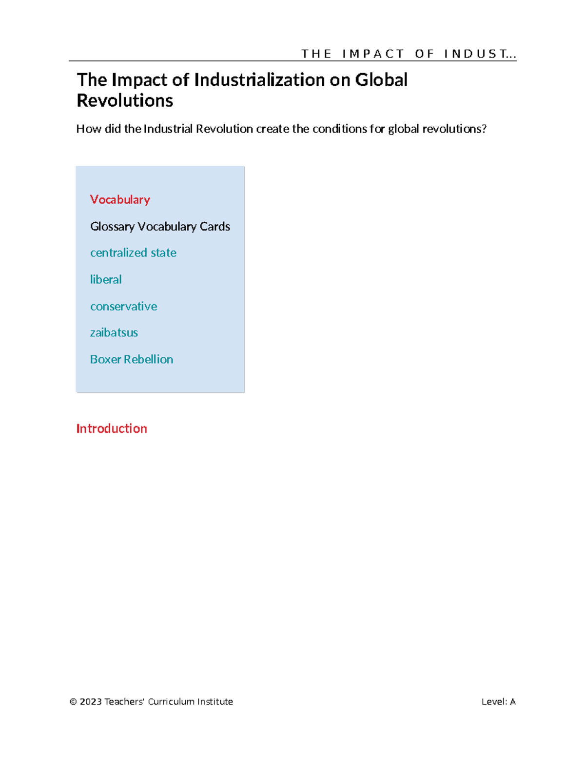 The Impact of Industrialization on Global Revolutions - The Third ...