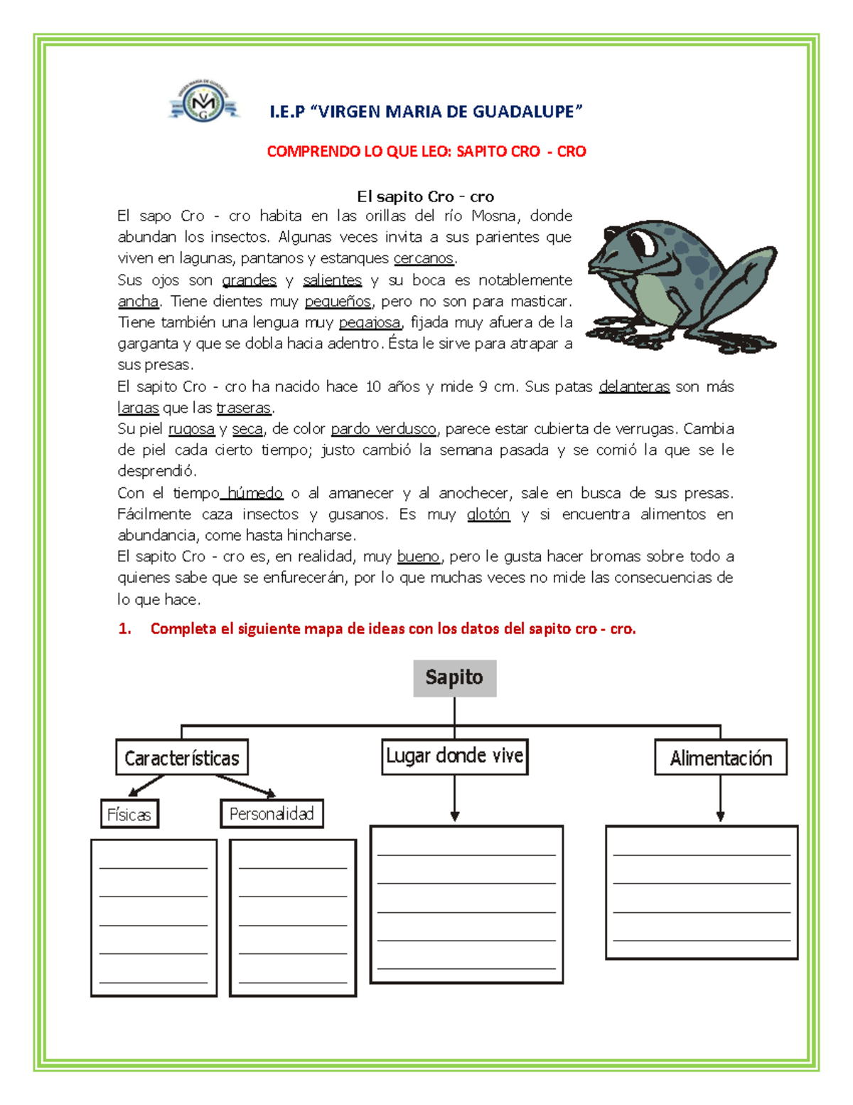 Viernes 21 DE Octubre - aaa - I.E “VIRGEN MARIA DE GUADALUPE” COMPRENDO ...