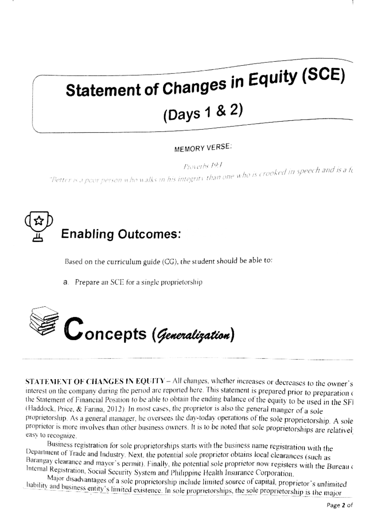 Statement of Changes in Equity - BS accountancy - Studocu