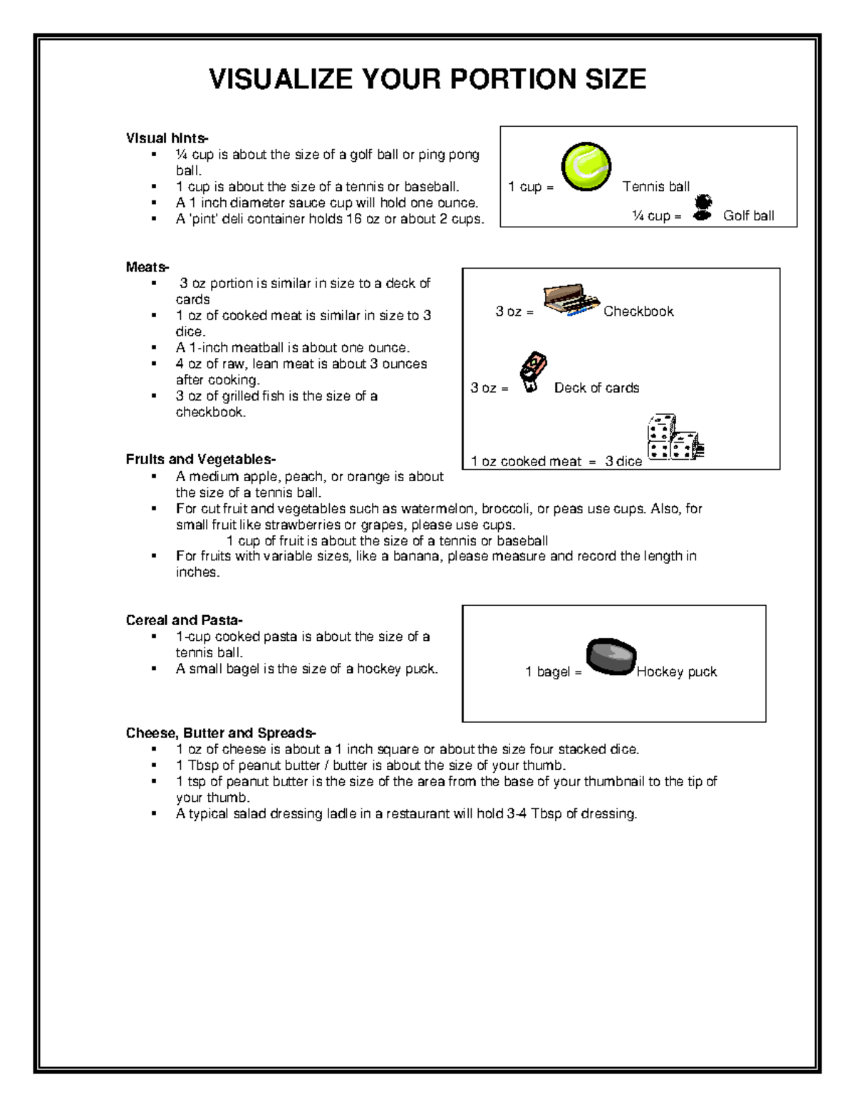 Visualize Your Portion Size 12-01-09 - VISUALIZE YOUR PORTION SIZE ...