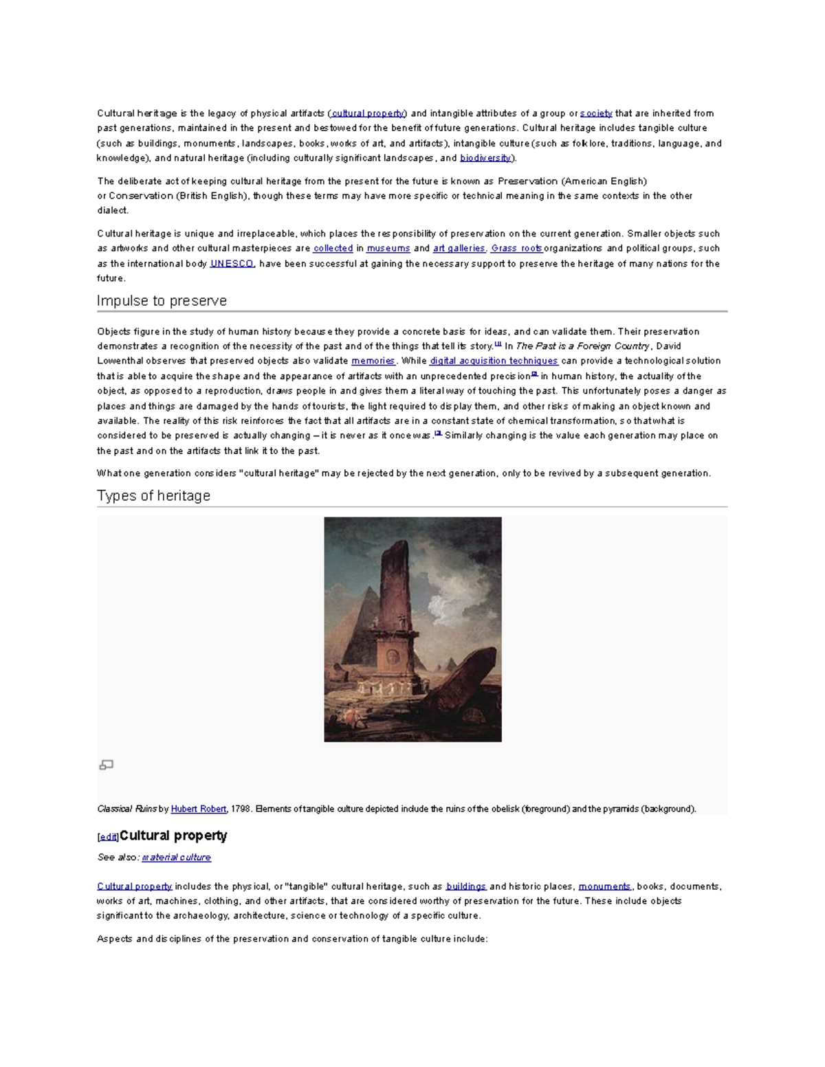 Cultural heritage-intro - Cultural heritage is the legacy of physical ...