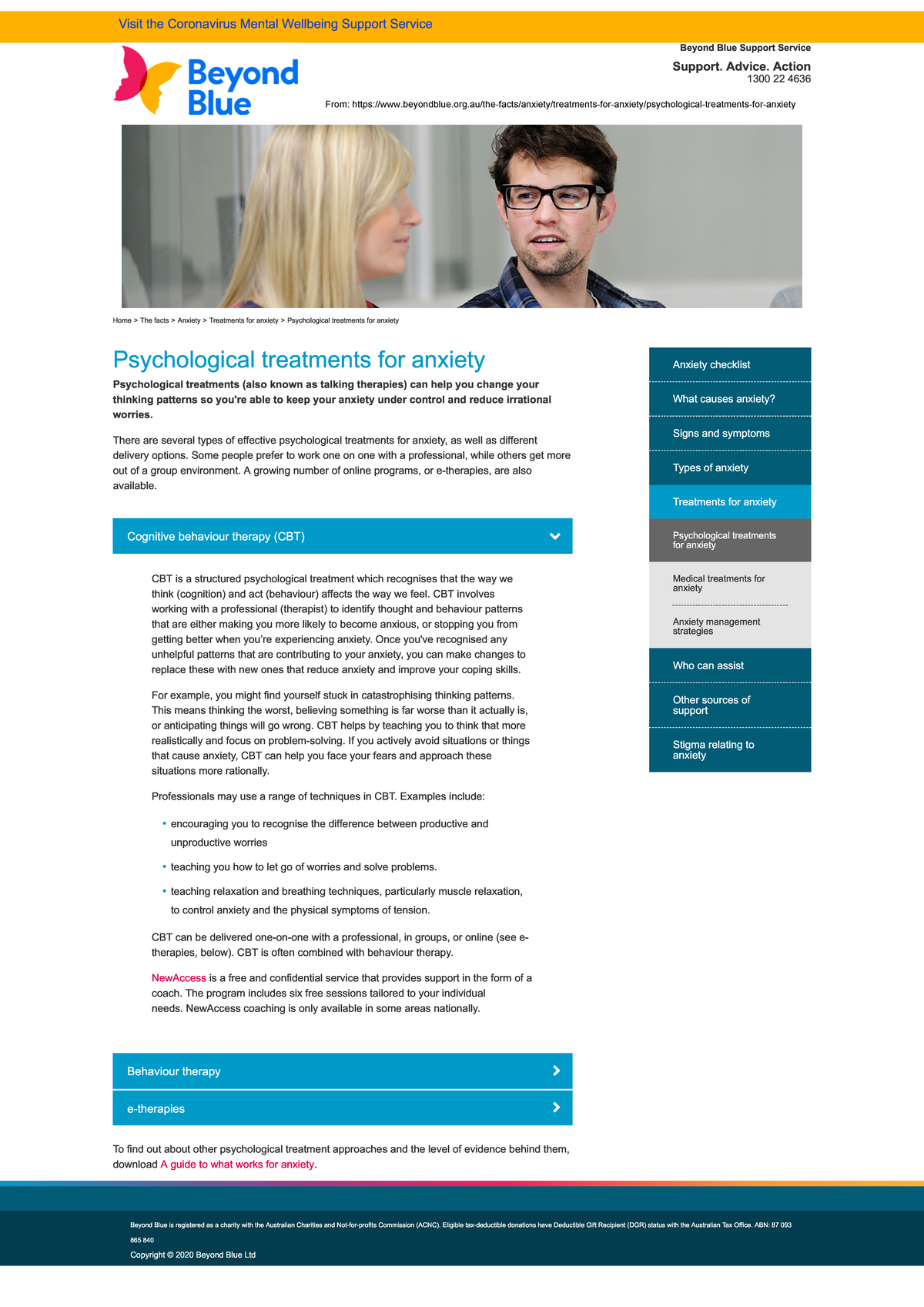 Beyond Blue - Treatments for anxiety 2020 - HPY210 - Deakin - Studocu