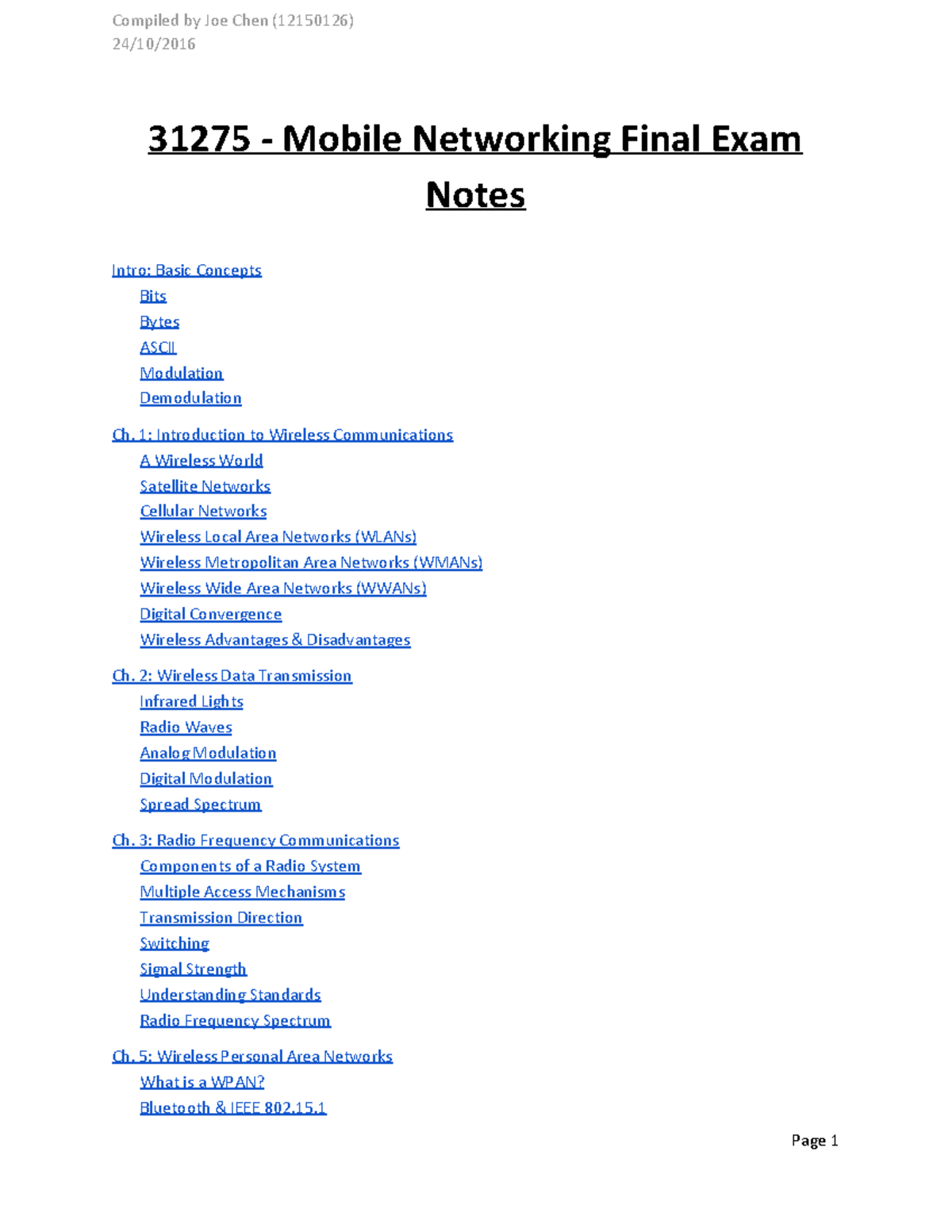 Lecture notes, lectures Lecture 1 - 12 - Compiled Joe Chen (12150126 ...
