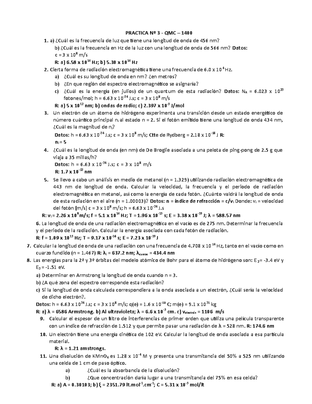 Practica N° 3 JP - PRACTICA Nº 3 - QMC – 1400 a) ¿Cuál es la frecuencia ...