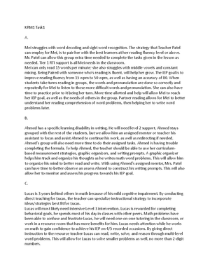 Inclusive Classroom Task 1 - D152 - WGU - Studocu