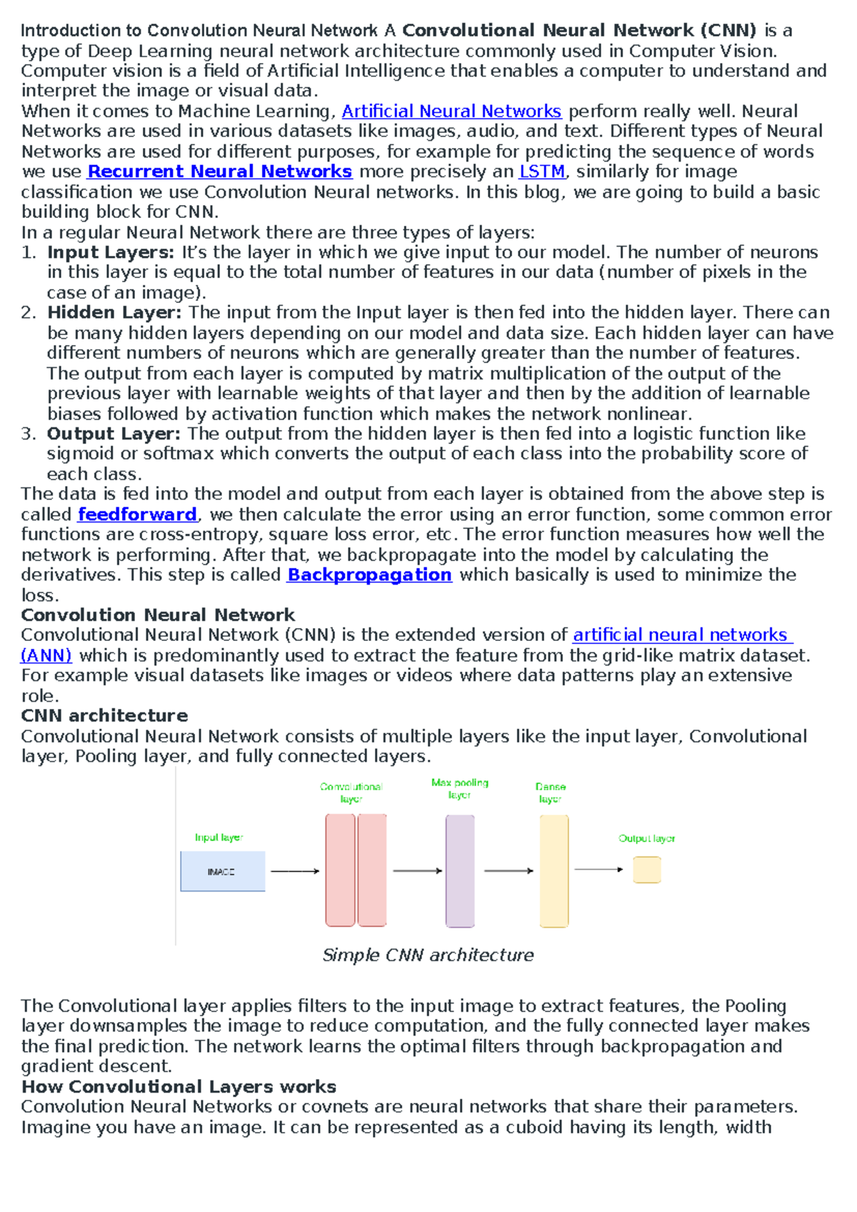 DL - BE 8 sem - Introduction to Convolution Neural Network A ...