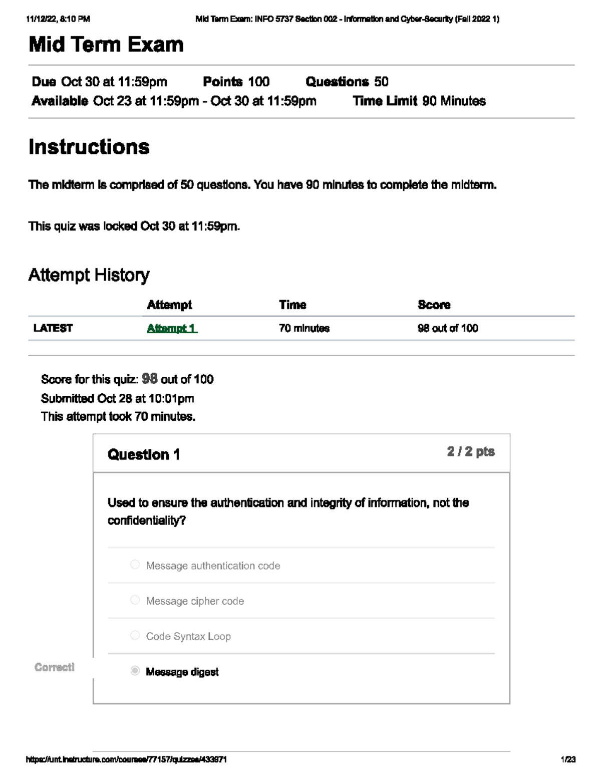 Midterm Quiz - 5737 - Studocu