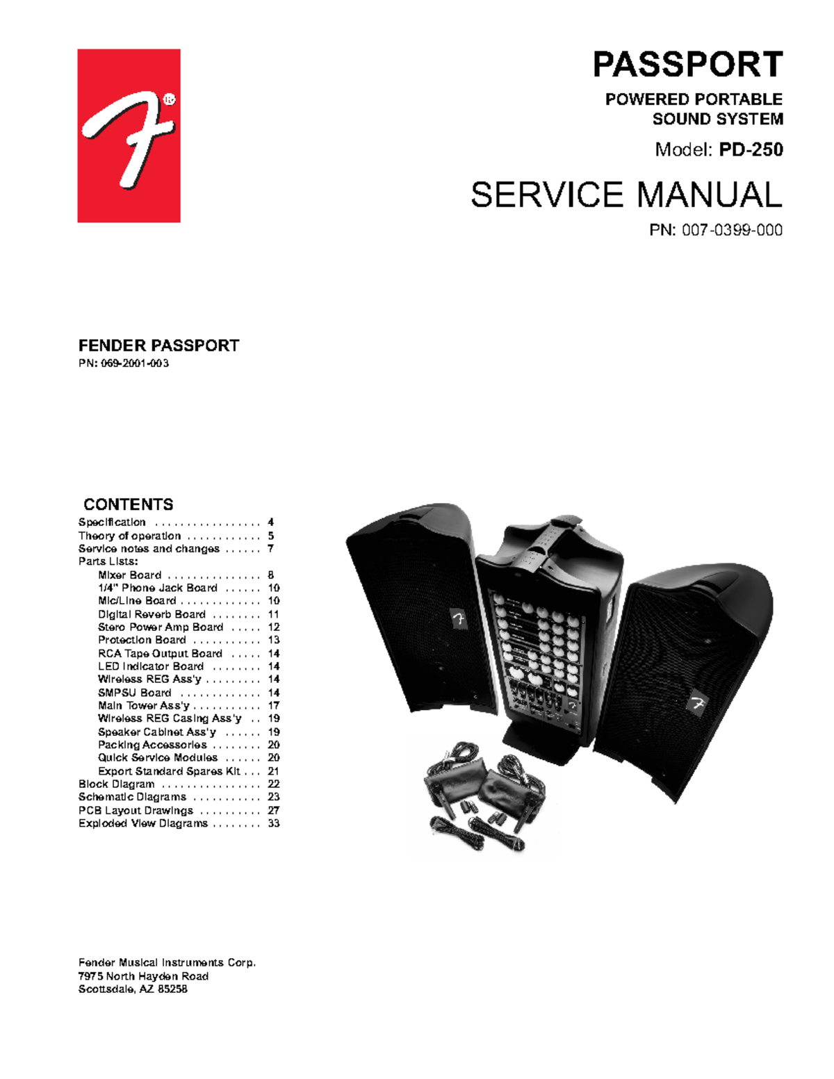 Fender passport pd 250 sm - POWERED PORTABLE SOUND SYSTEM Fender ...