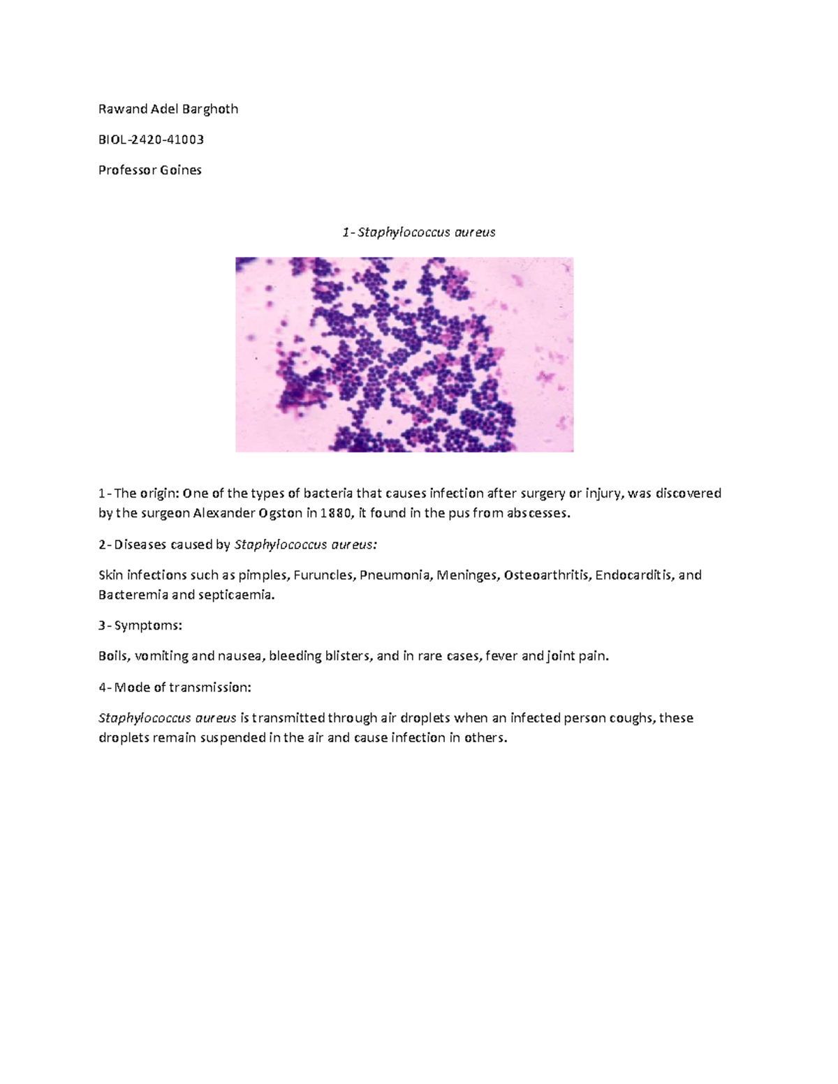 List of O's - List of Organisms (Bacteria Mentioned in Microbiology ...