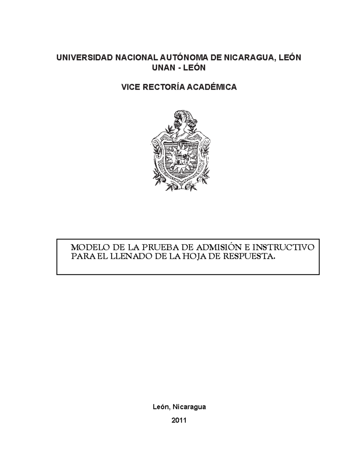 2011 modelo completo UNAN - UNIVERSIDAD NACIONAL AUÓNOMA DE NICARAGUA ...