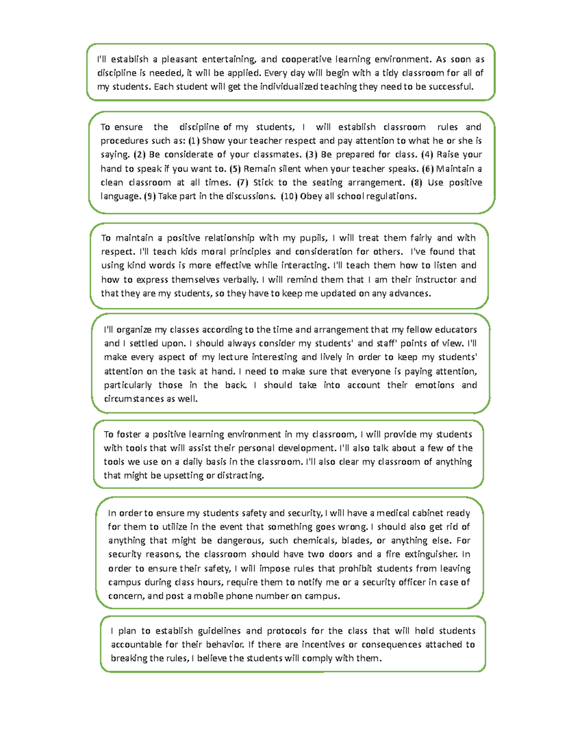 Analyze - Summary Field study 2 - I'll establish a pleasant ...