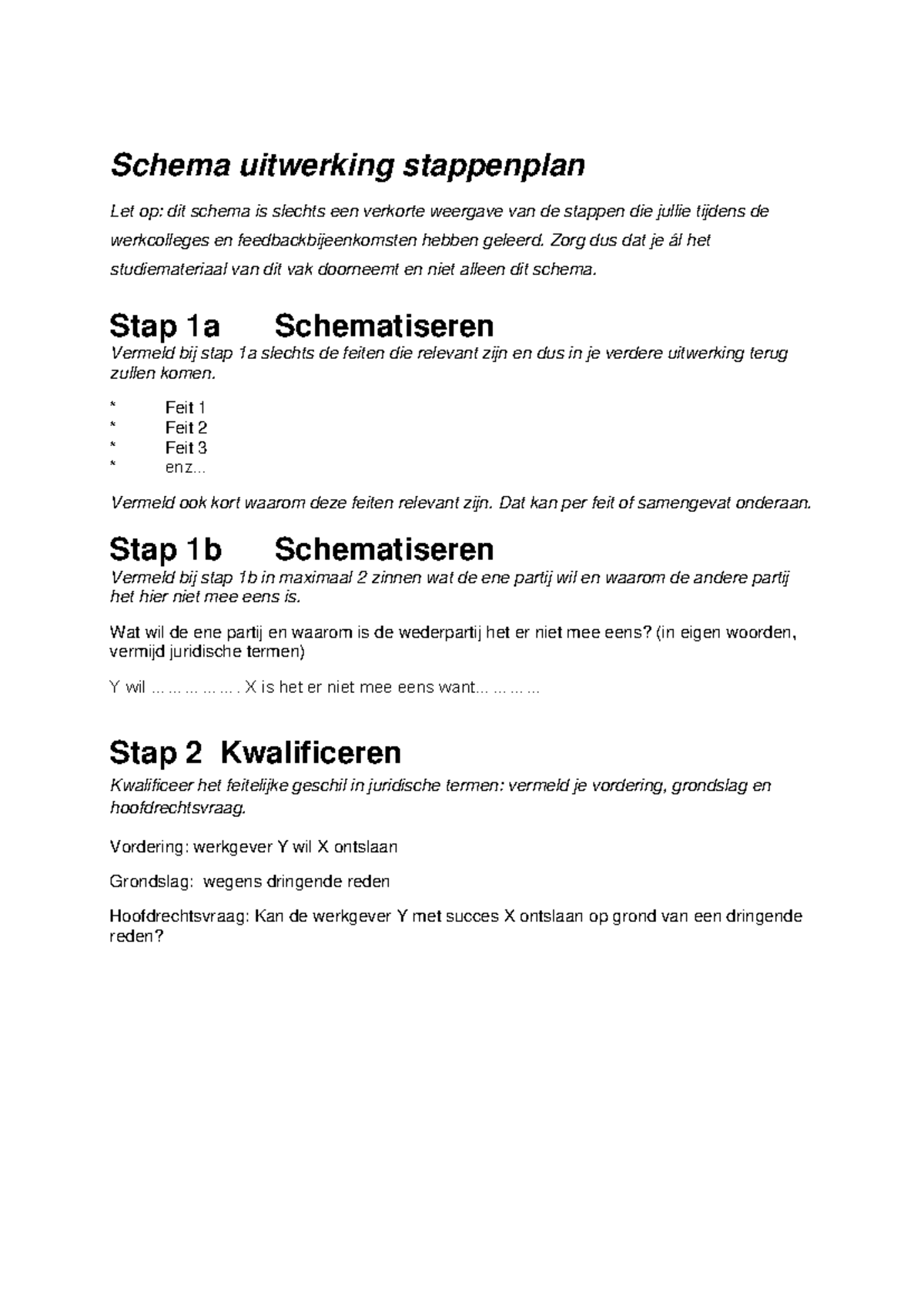Verkort schema uitwerking stappenplan 2022-2023 - Schema uitwerking ...