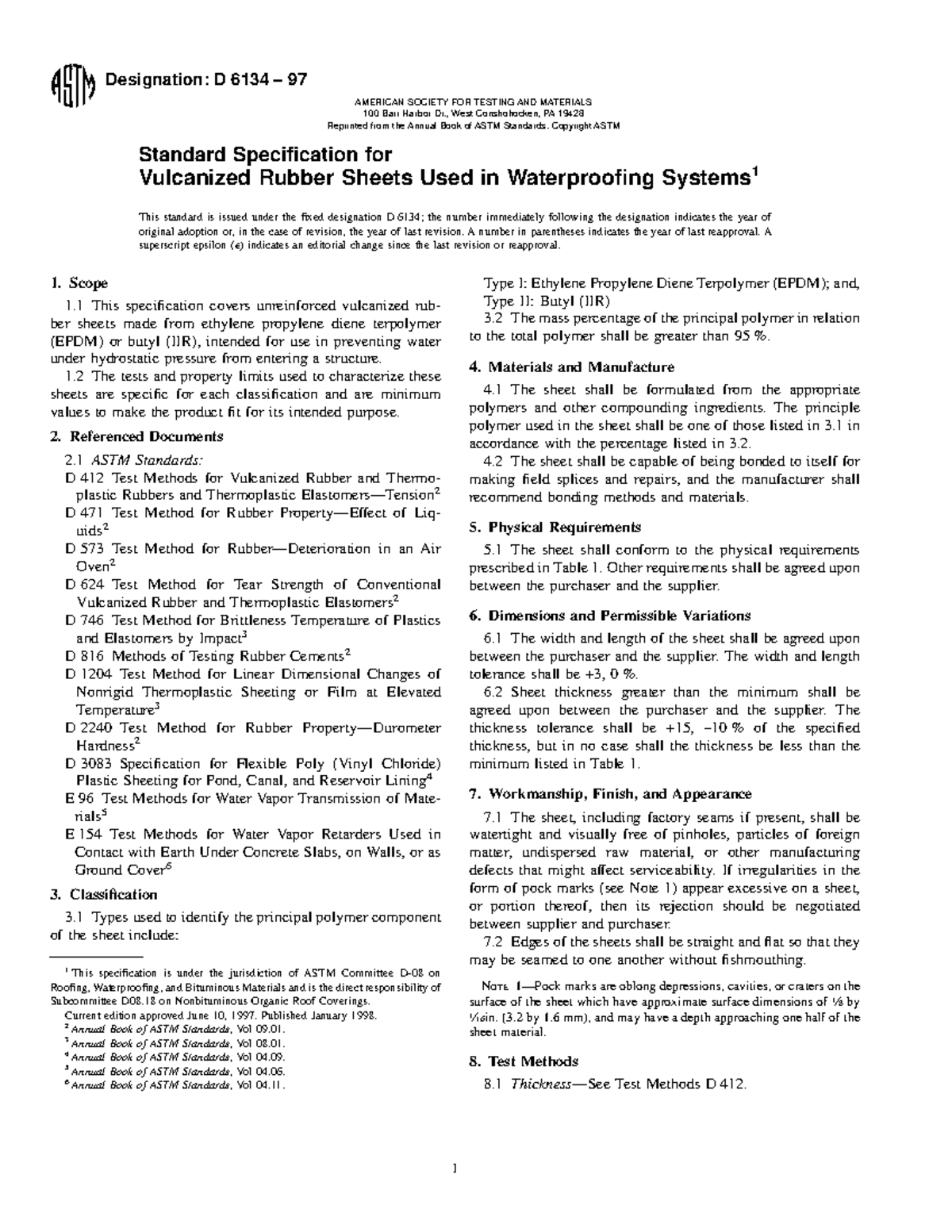 D6134 - use standard for any solutions - Designation: D 6134 – 97 ...