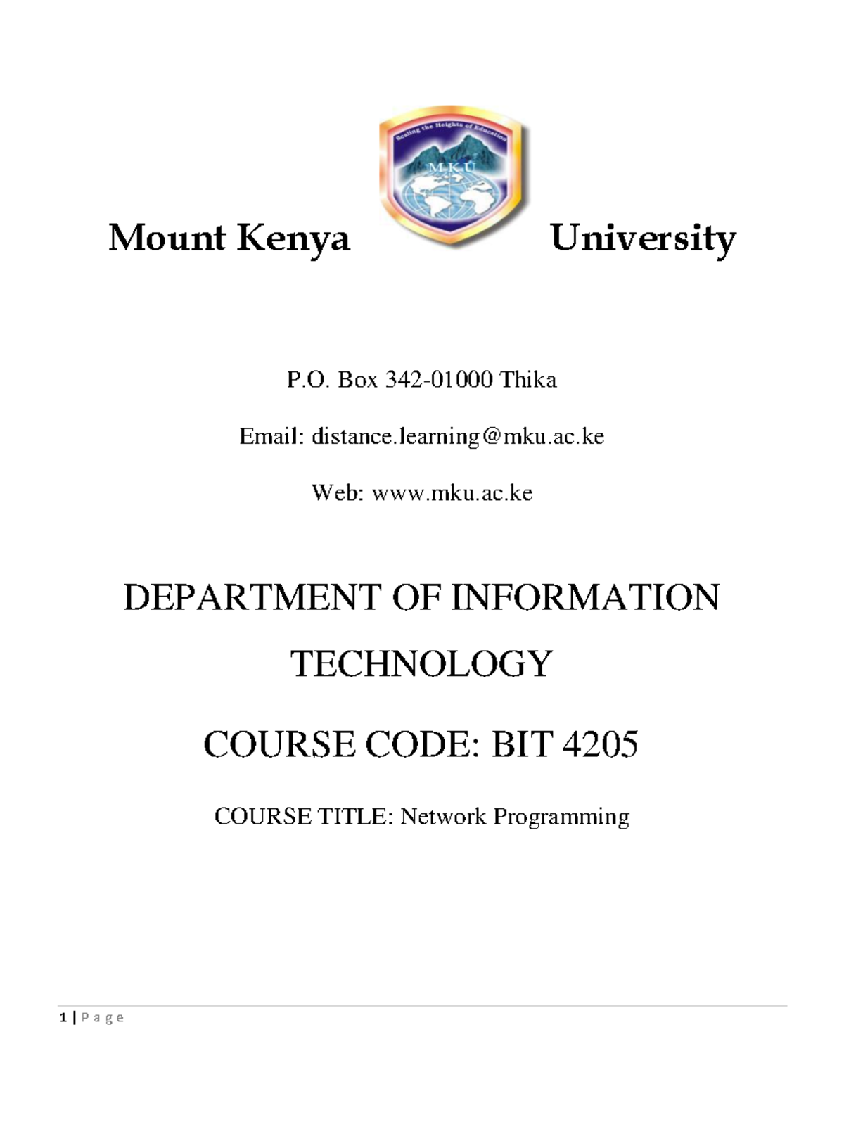 Network Programming Notes - Mount Kenya University P. Box 342-01000 ...