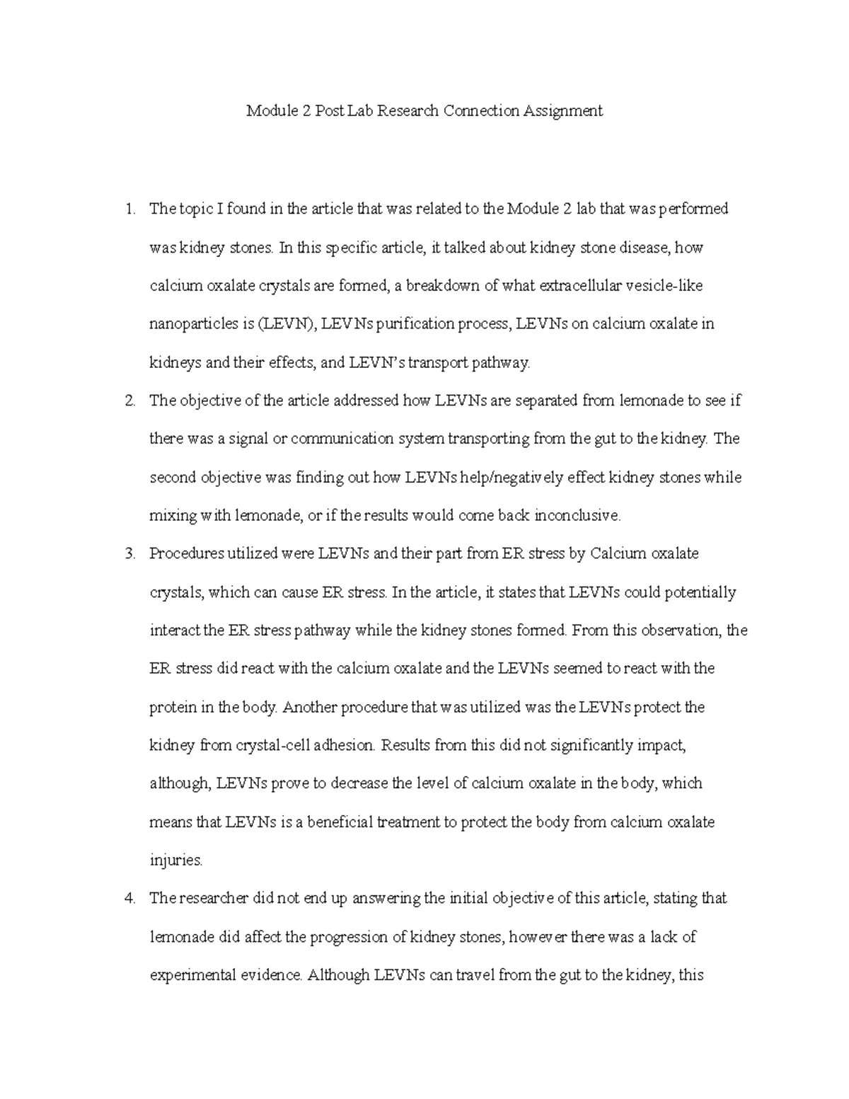 Module 2 Post Lab Research Connection Assignment - Module 2 Post Lab Research Connection ...