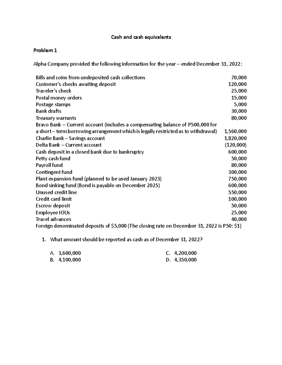 Cash and cash equivalents Handouts - Cash and cash equivalents Customer ...