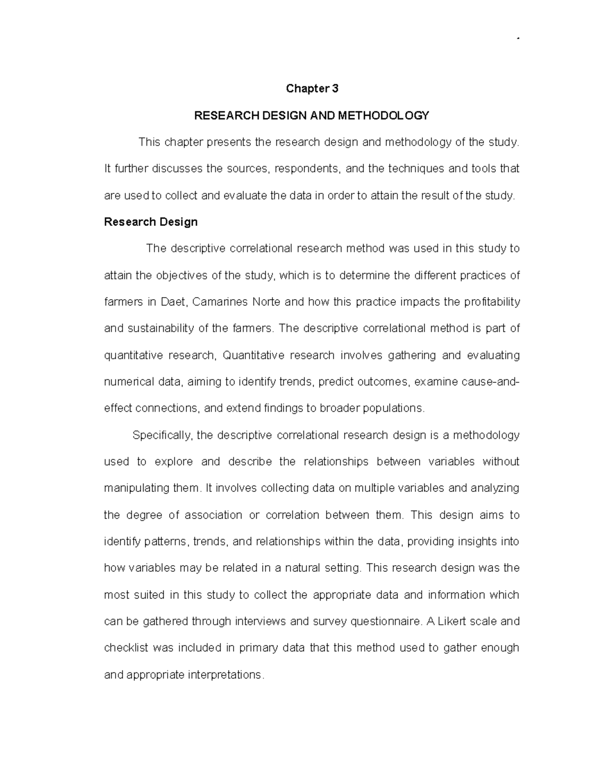Chapter 3 yyyyyyy - 1 Chapter 3 RESEARCH DESIGN AND METHODOLOGY This ...