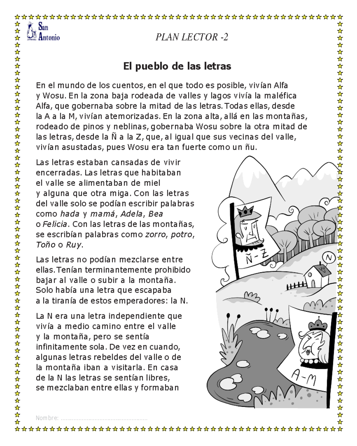 PLAN Lector-2 - mejora - PLAN LECTOR - 2 El pueblo de las letras En el ...