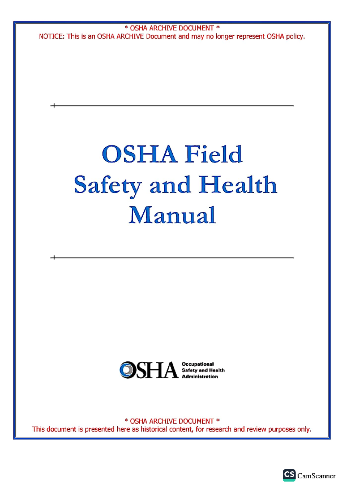 OSHA Field safety and health manual p1 - Studocu OSHA Field safety and health manual p1 - Studocu