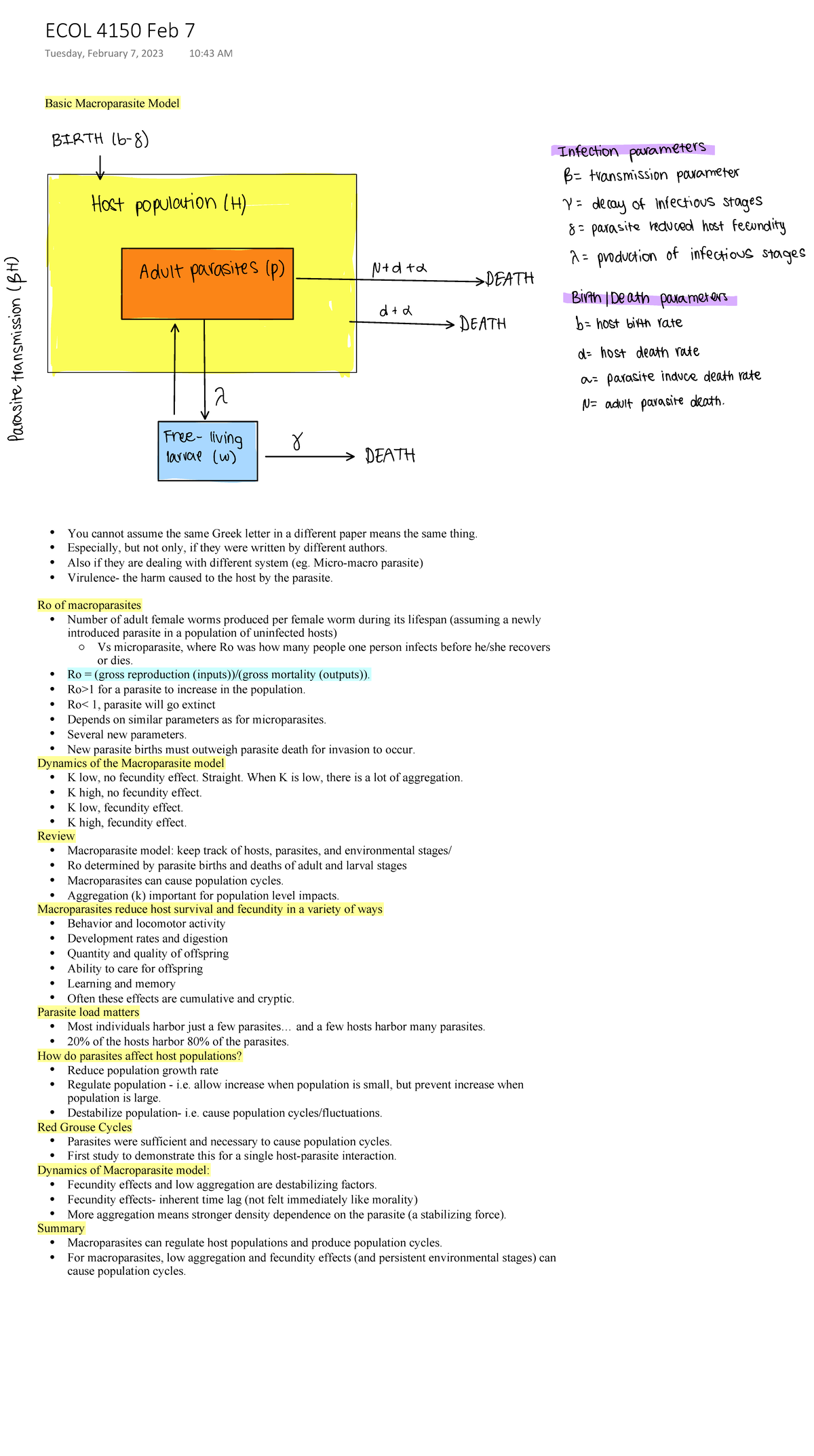 ECOL 4150 Feb 7 - Dr. Alexander Strauss and Dr. Andrew Park - Basic ...