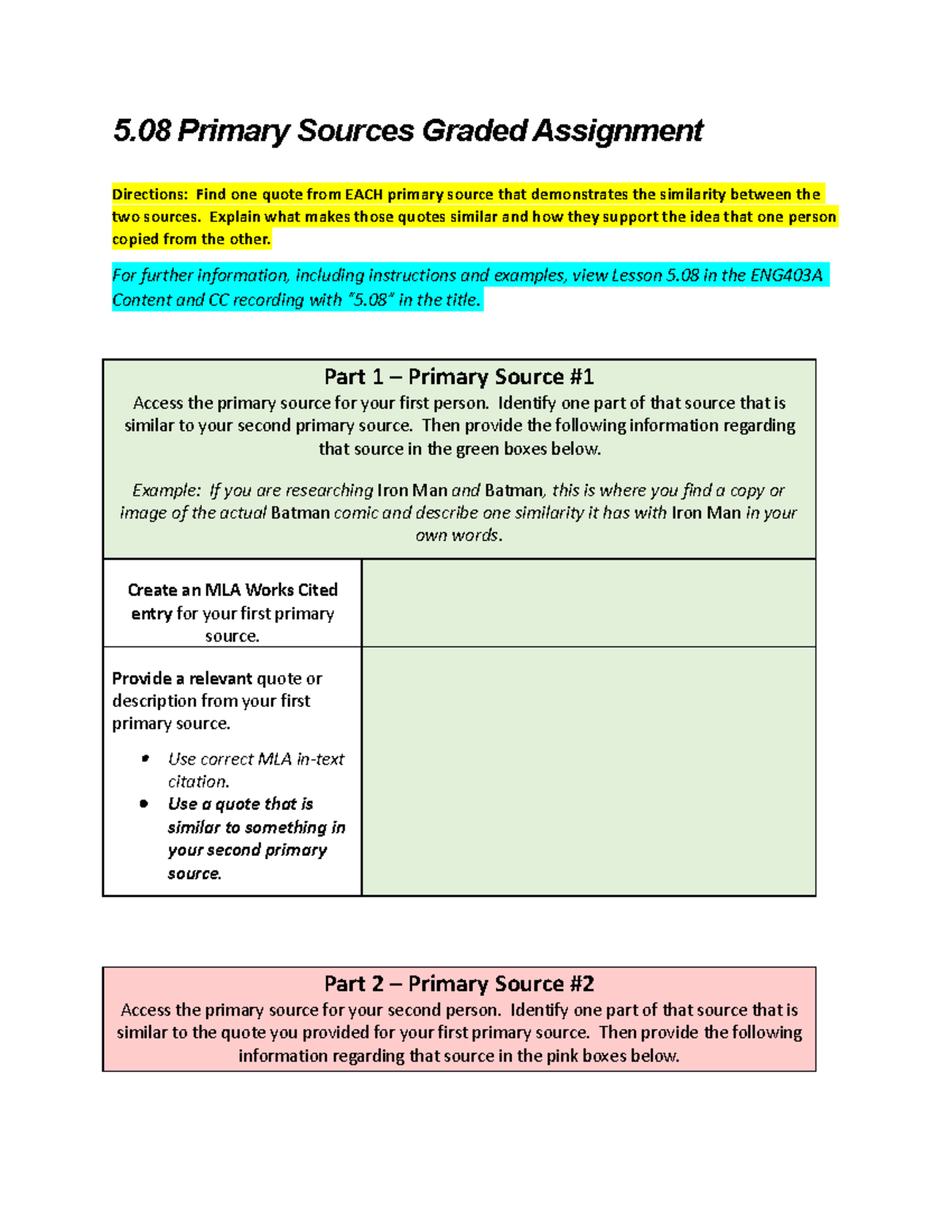 5.08 Primary Sources Graded Assignment 1 - 5 Primary Sources Graded ...