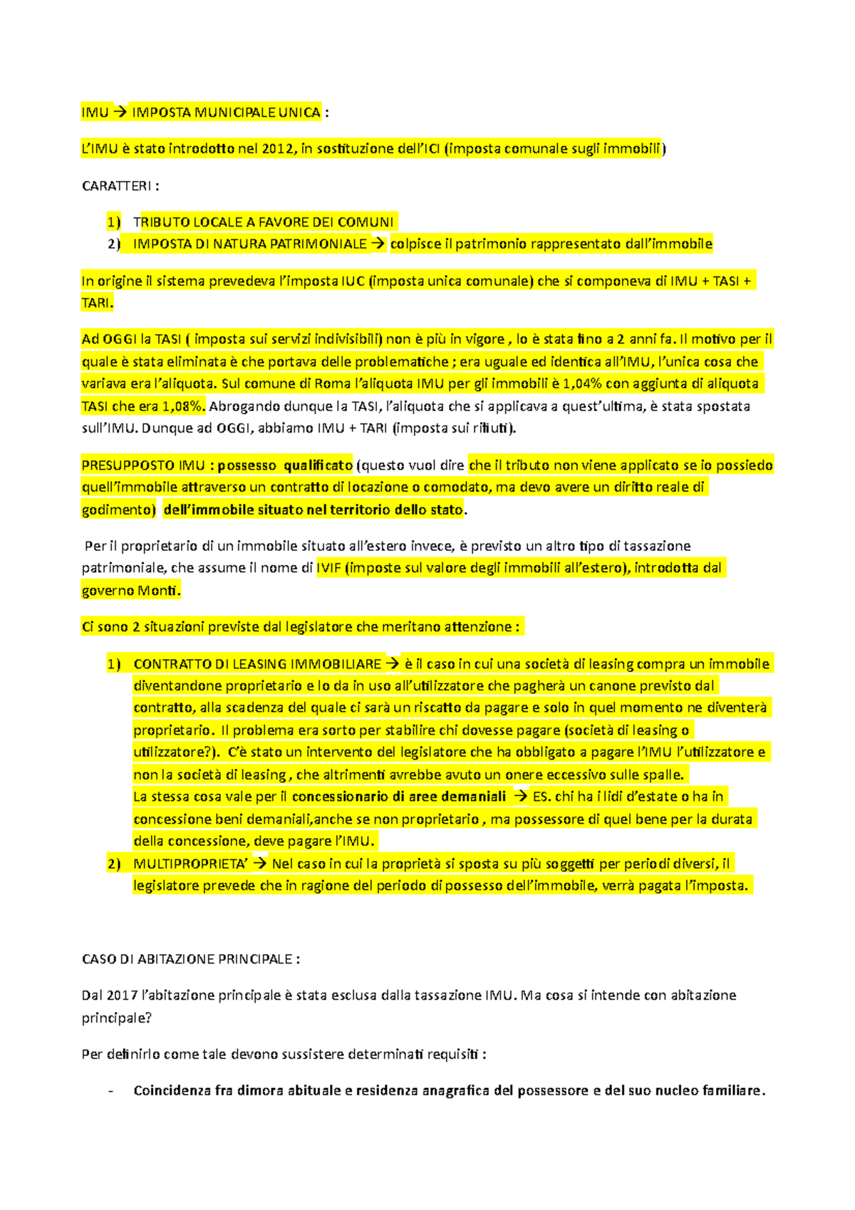 IMU - Descrizione dell'IMU (IMPOSTA MUNICIPALE UNICA) - IMU IMPOSTA ...