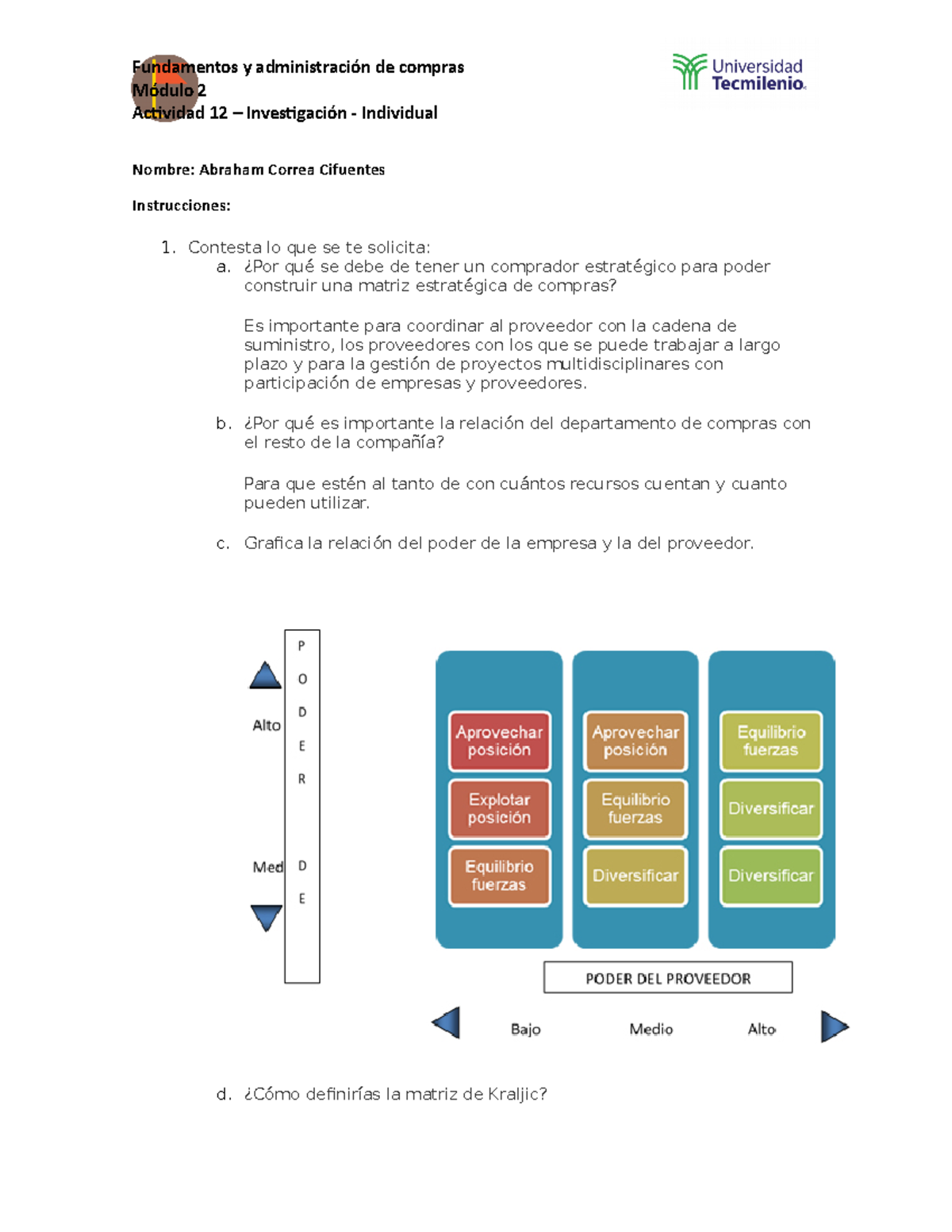 Actividad 12 compras - Fundamentos y administración de compras Módulo 2 ...