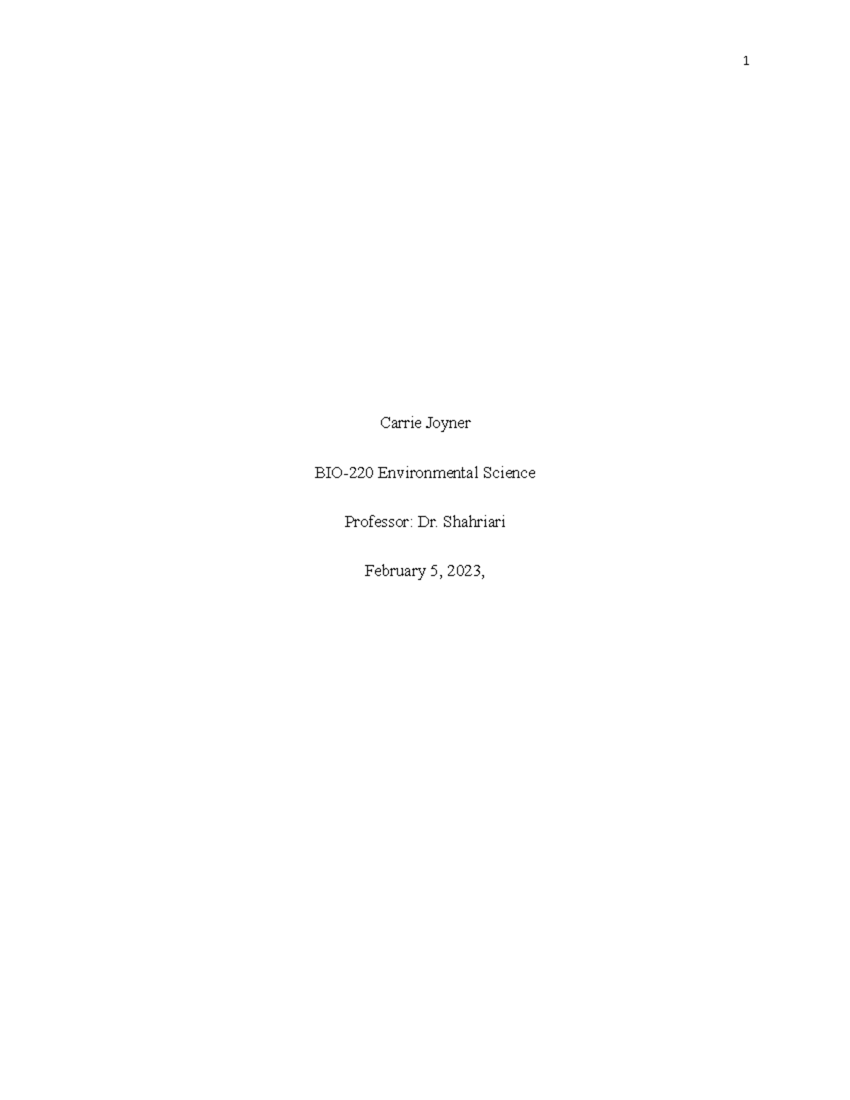 BIO220 Topic 2 Essay BY Carrie Joyner - Carrie Joyner BIO-220 ...