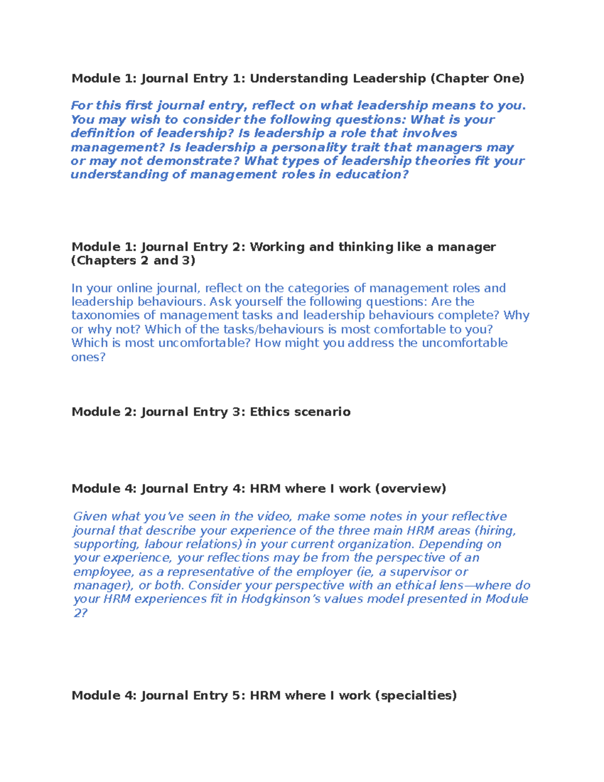 Reflective Journal Template - Module 1: Journal Entry 1: Understanding ...