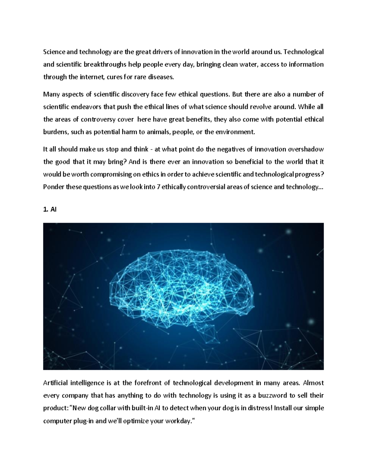 STS March 6 - Trends and Issues - Science and technology are the great ...