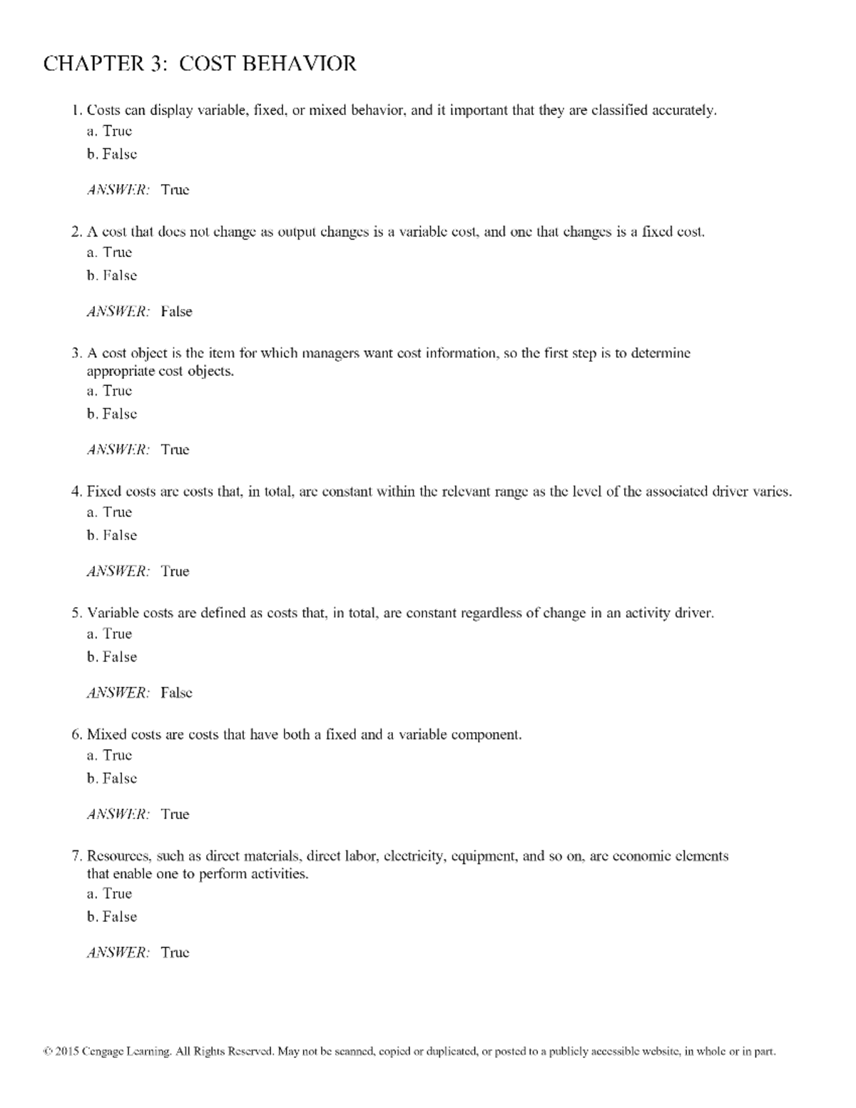 Study viewer for cost behavior - BS in Management Accounting - Studocu