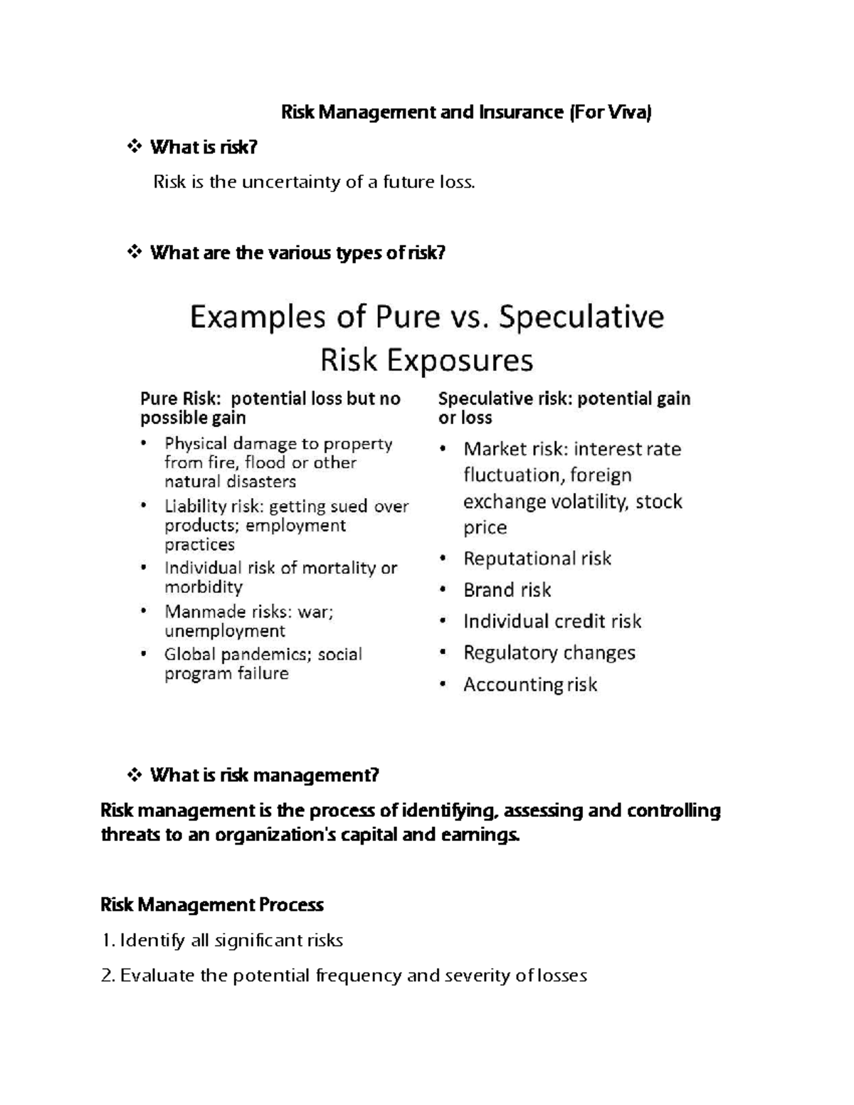 Viva 305 - jhgfhfytdhfxhfdyfd - Risk Management and Insurance (For Viva ...