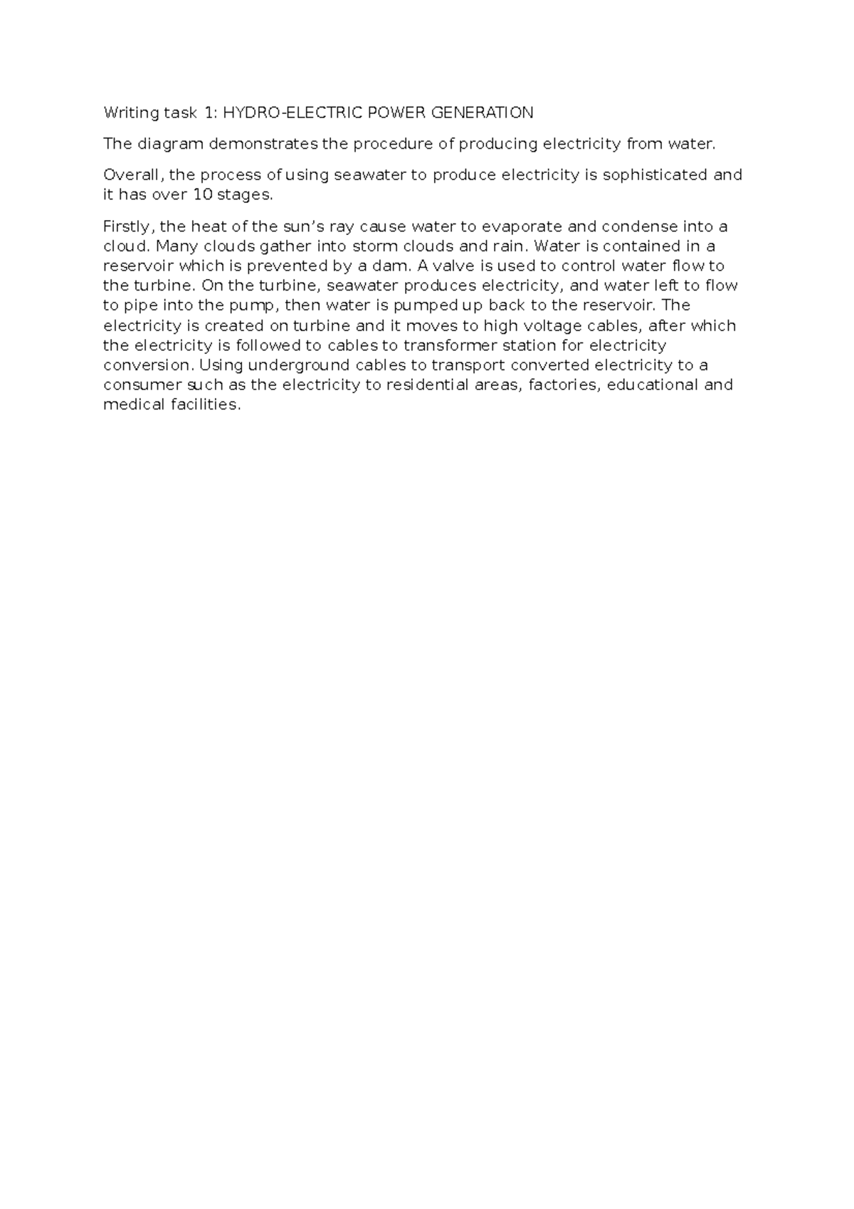 Tai lieu 3 - dffdfđf - Writing task 1: HYDRO-ELECTRIC POWER GENERATION ...
