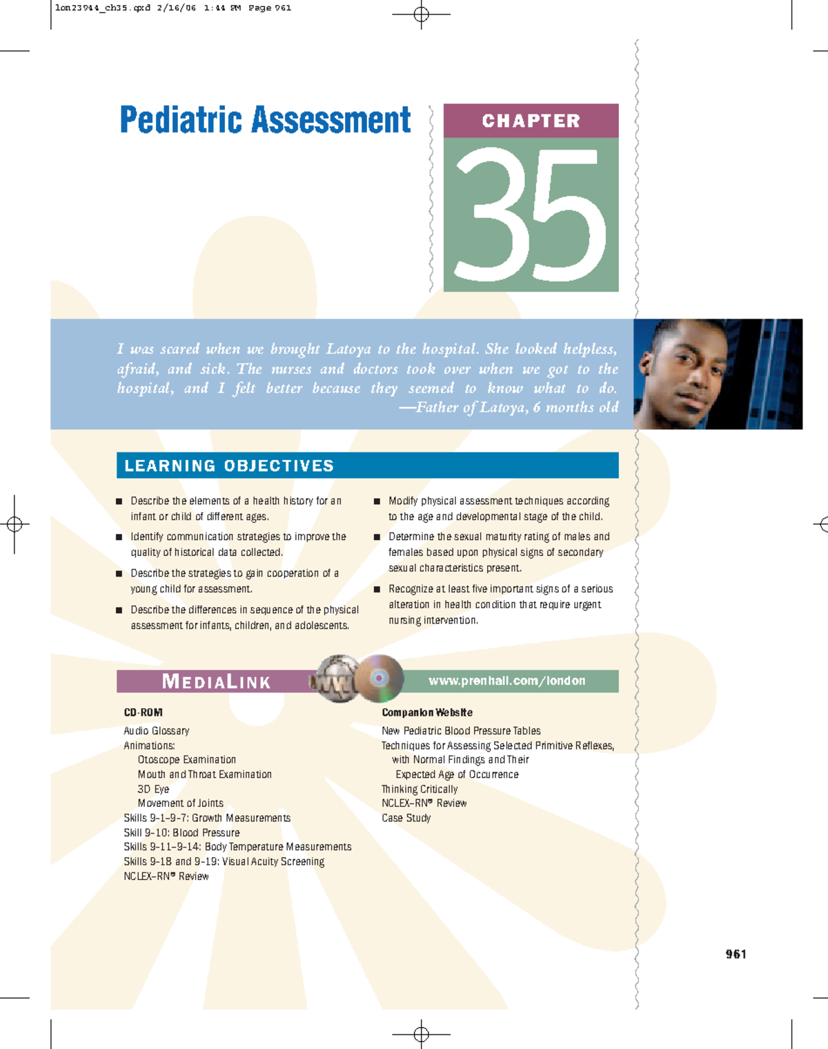Peads assessment - ####### M E D I A L I N K prenhall/london 35 ...