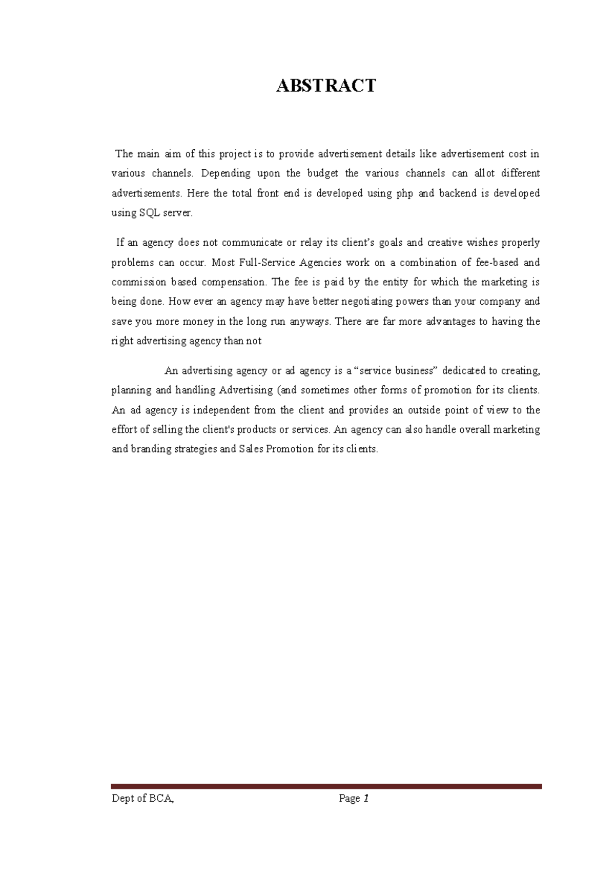 Online advertisement - internship report - ABSTRACT The main aim of ...