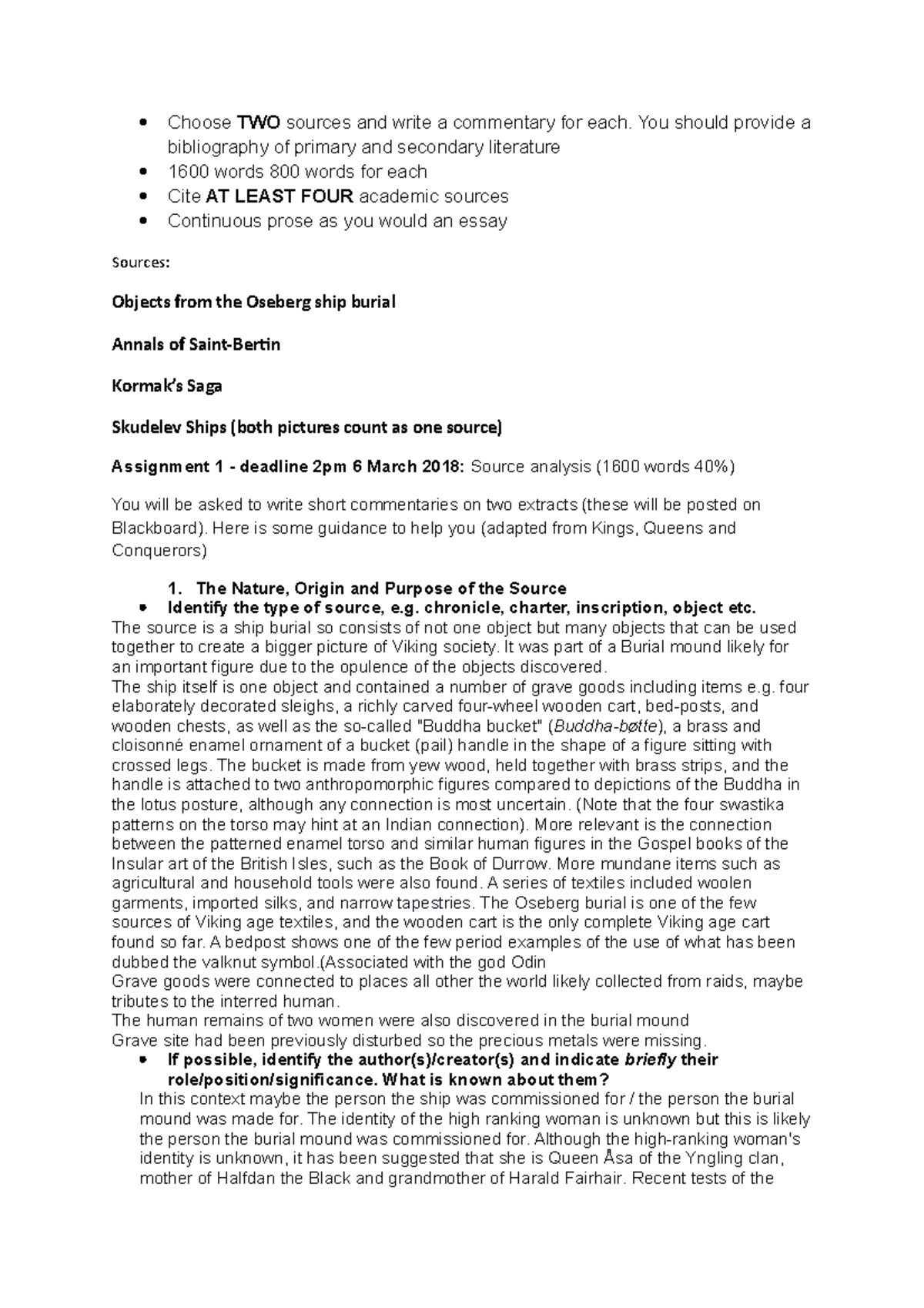 Viking assessment - Coursework- Source Analysis Plan Teacher- Dr ...