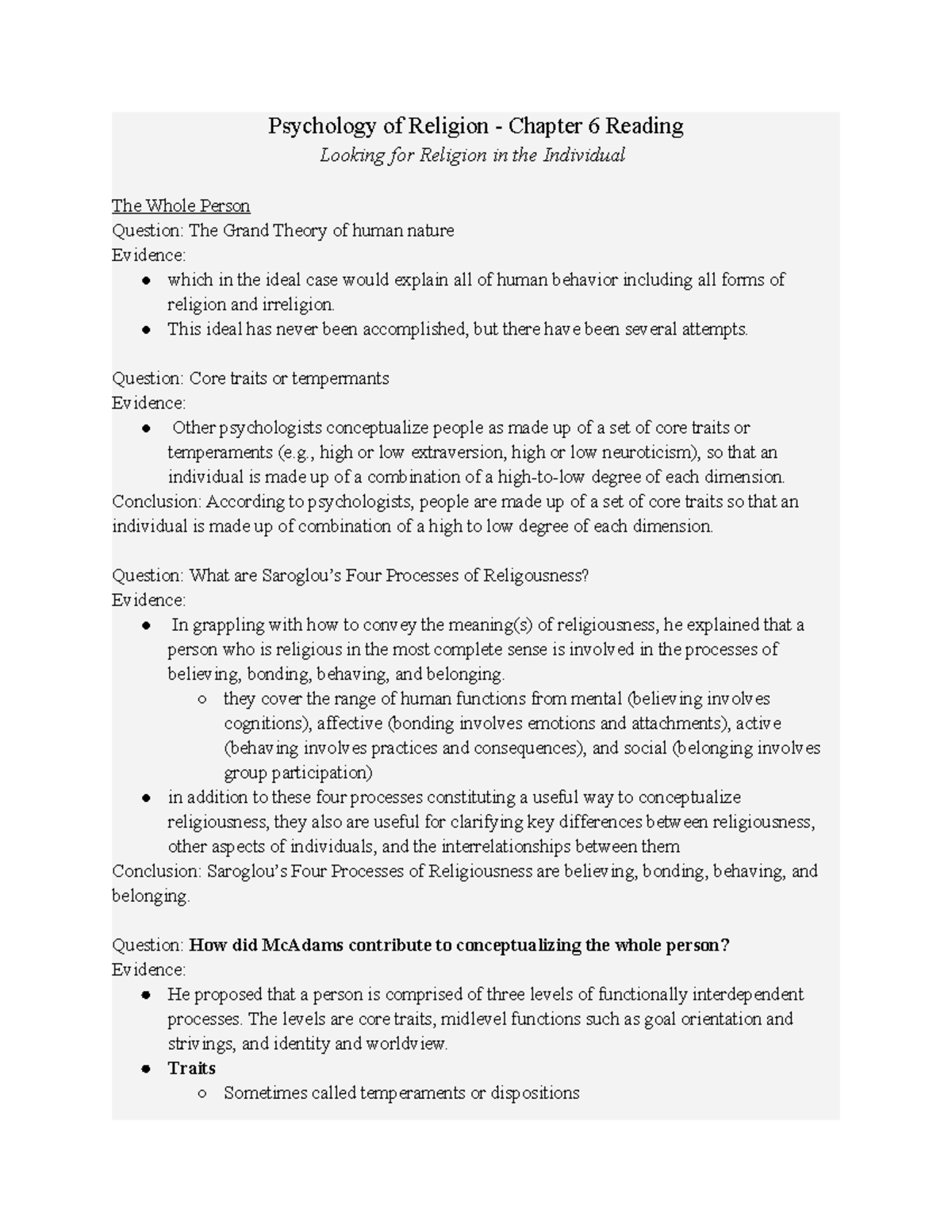 Psychology of Religion - Chapter 6 Reading - Psychology of Religion ...