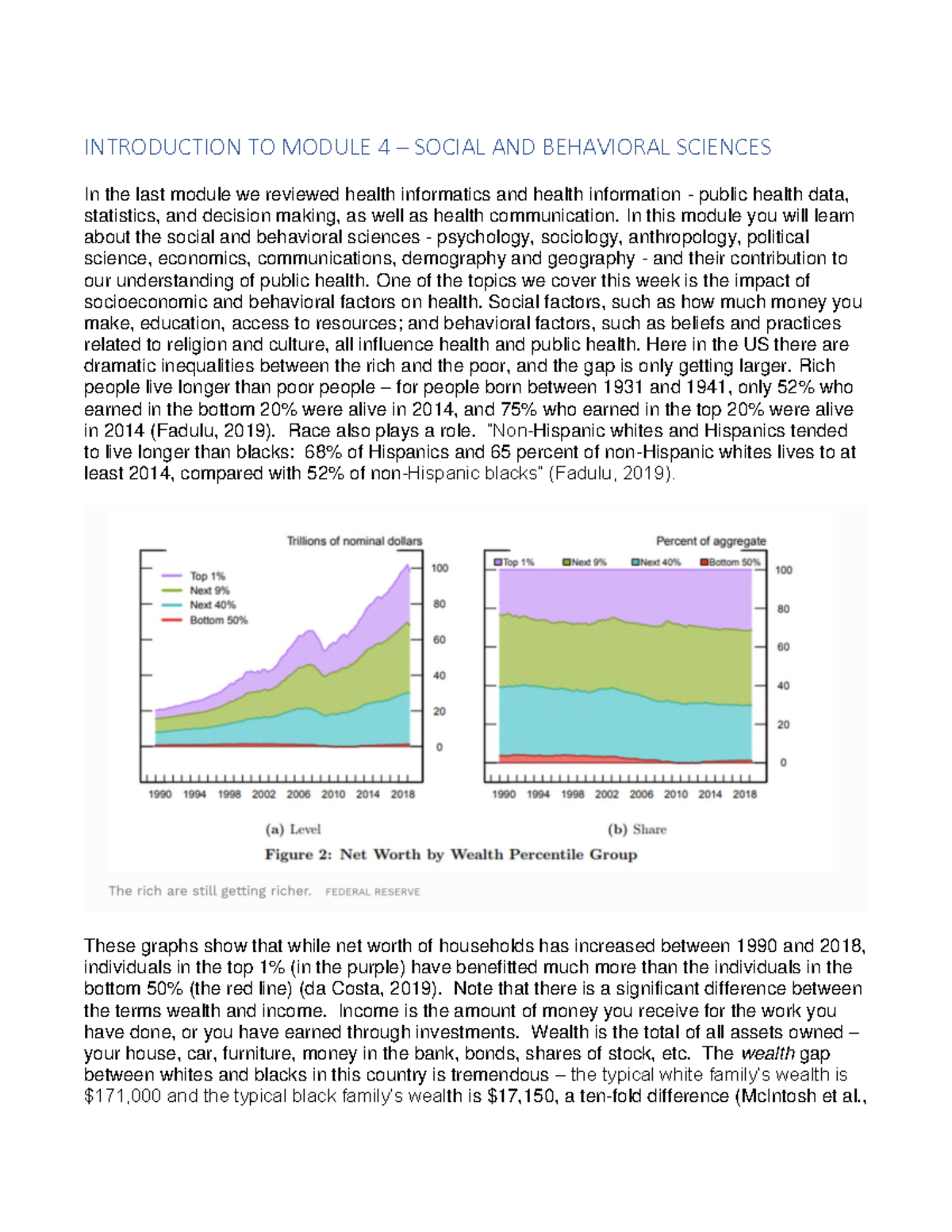 Introduction to Module 4 - INTRODUCTION TO MODULE 4 – SOCIAL AND BEHAVIORAL SCIENCES In the last ...