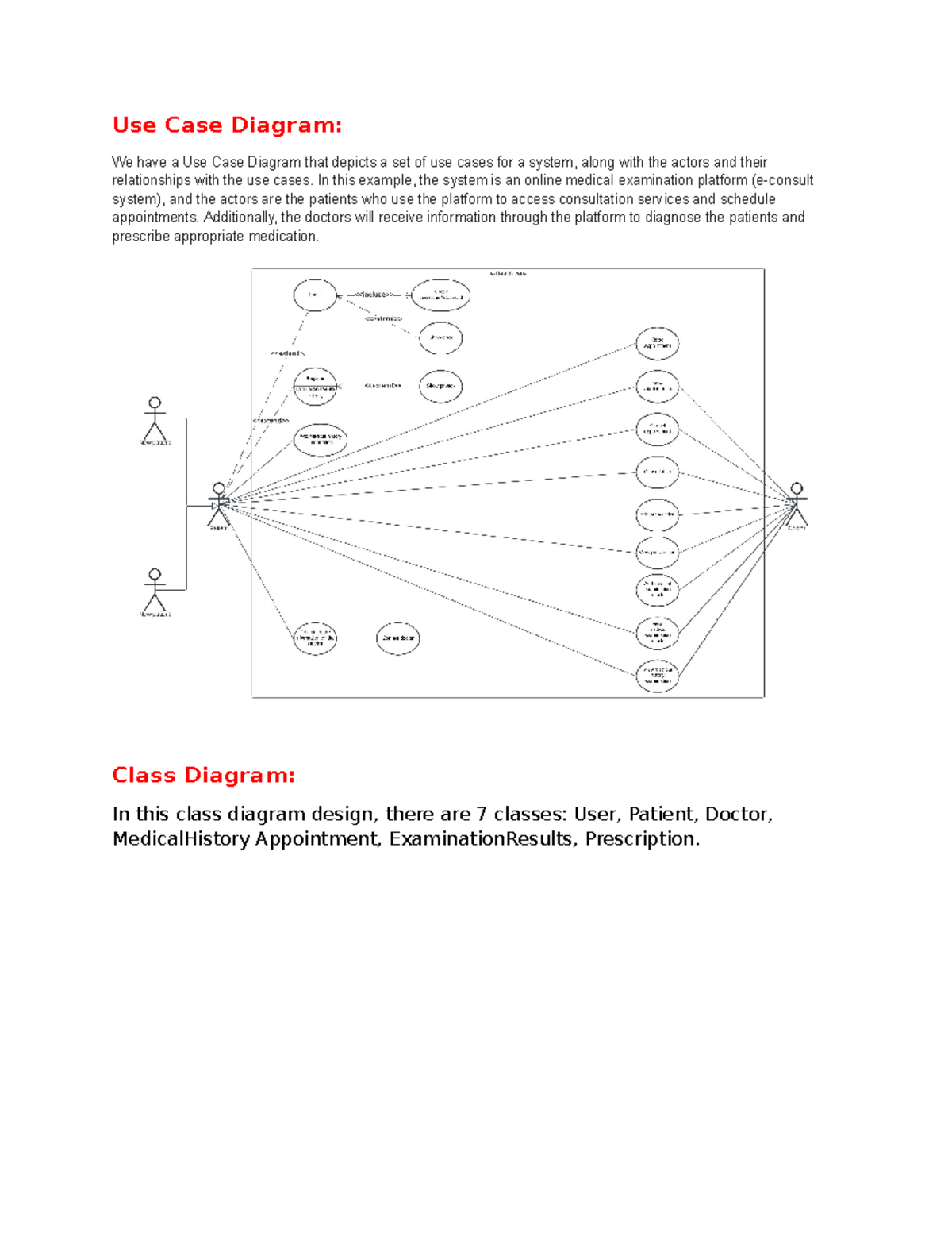 UML e-consult - Use Case Diagram: We have a Use Case Diagram that ...