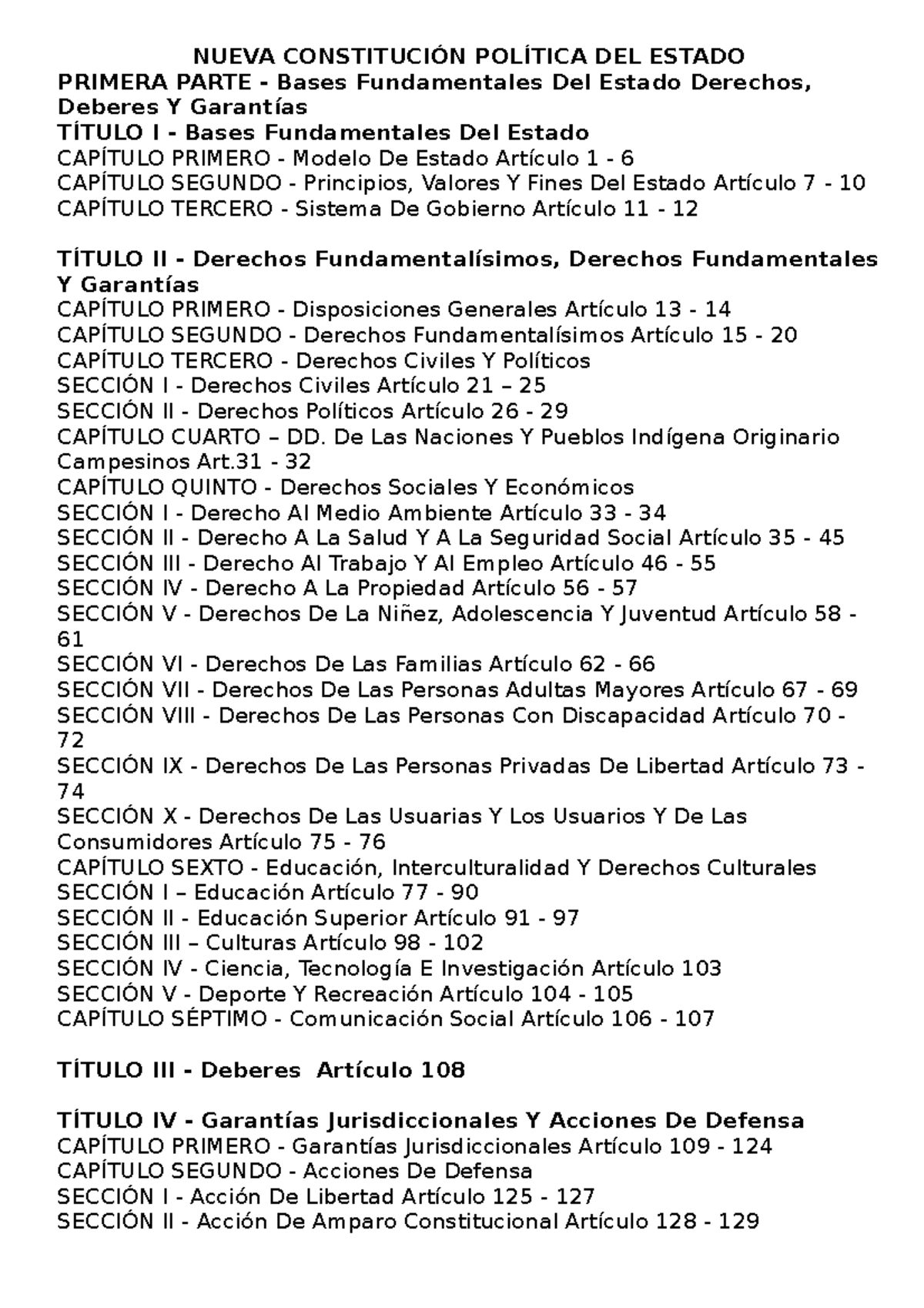 Nueva Constitución Política Del Estado - NUEVA CONSTITUCIÓN POLÍTICA ...